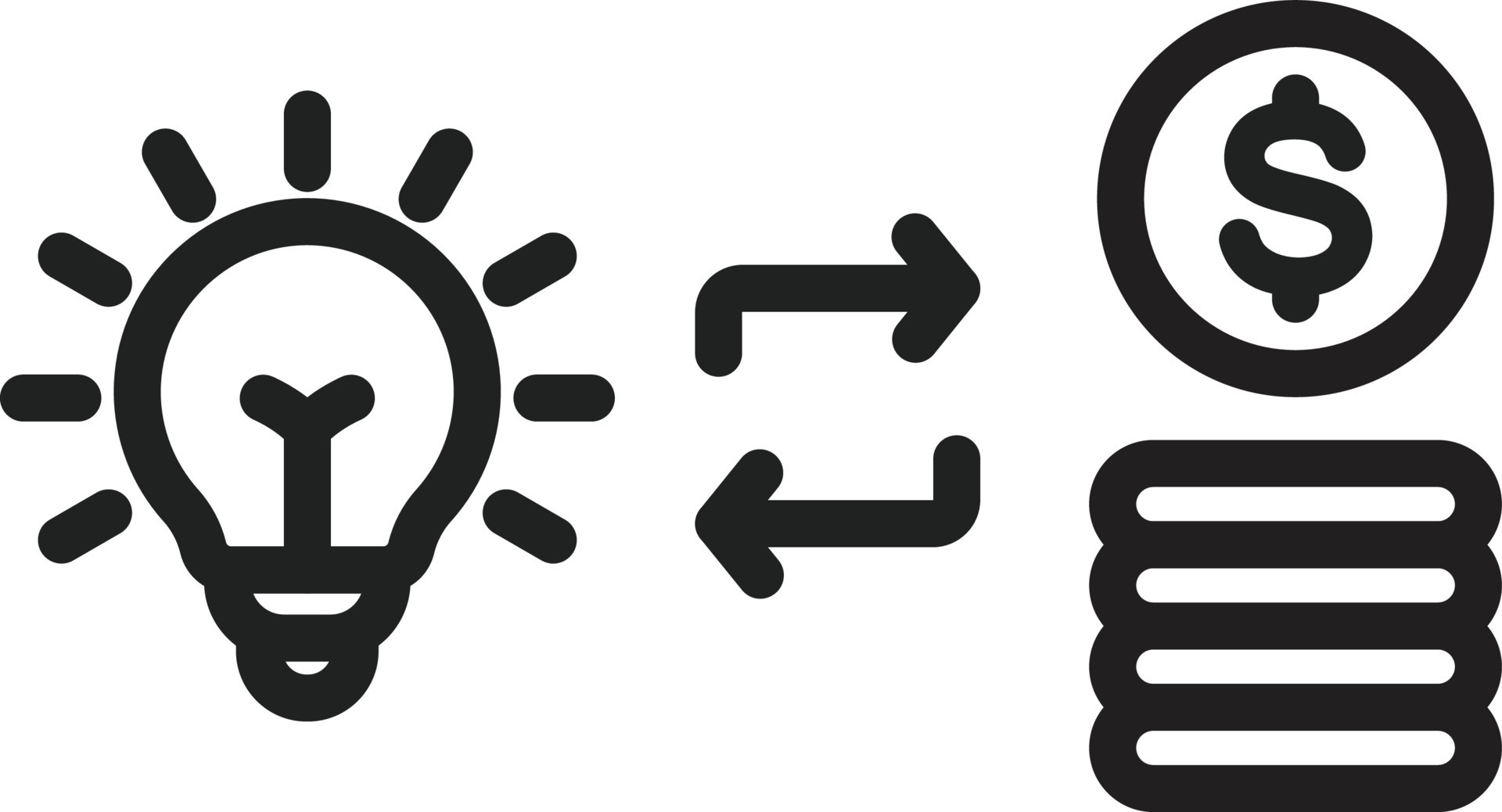 Convert Idea into Money Line Icon 7230089 Vector Art at Vecteezy Convert Idea into Money Line Icon 7230089 Vector Art at Vecteezy