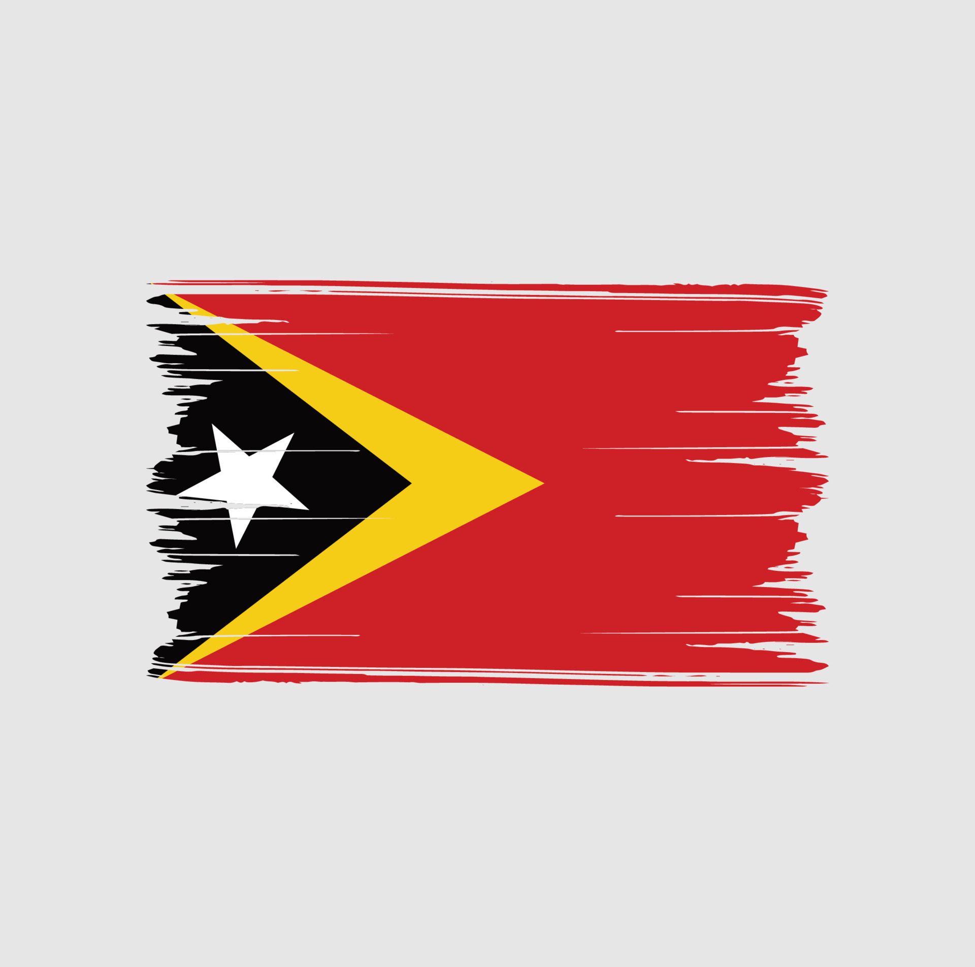 Timor Leste Flag Brush Strokes. National Flag 7248125 Vector Art at ...