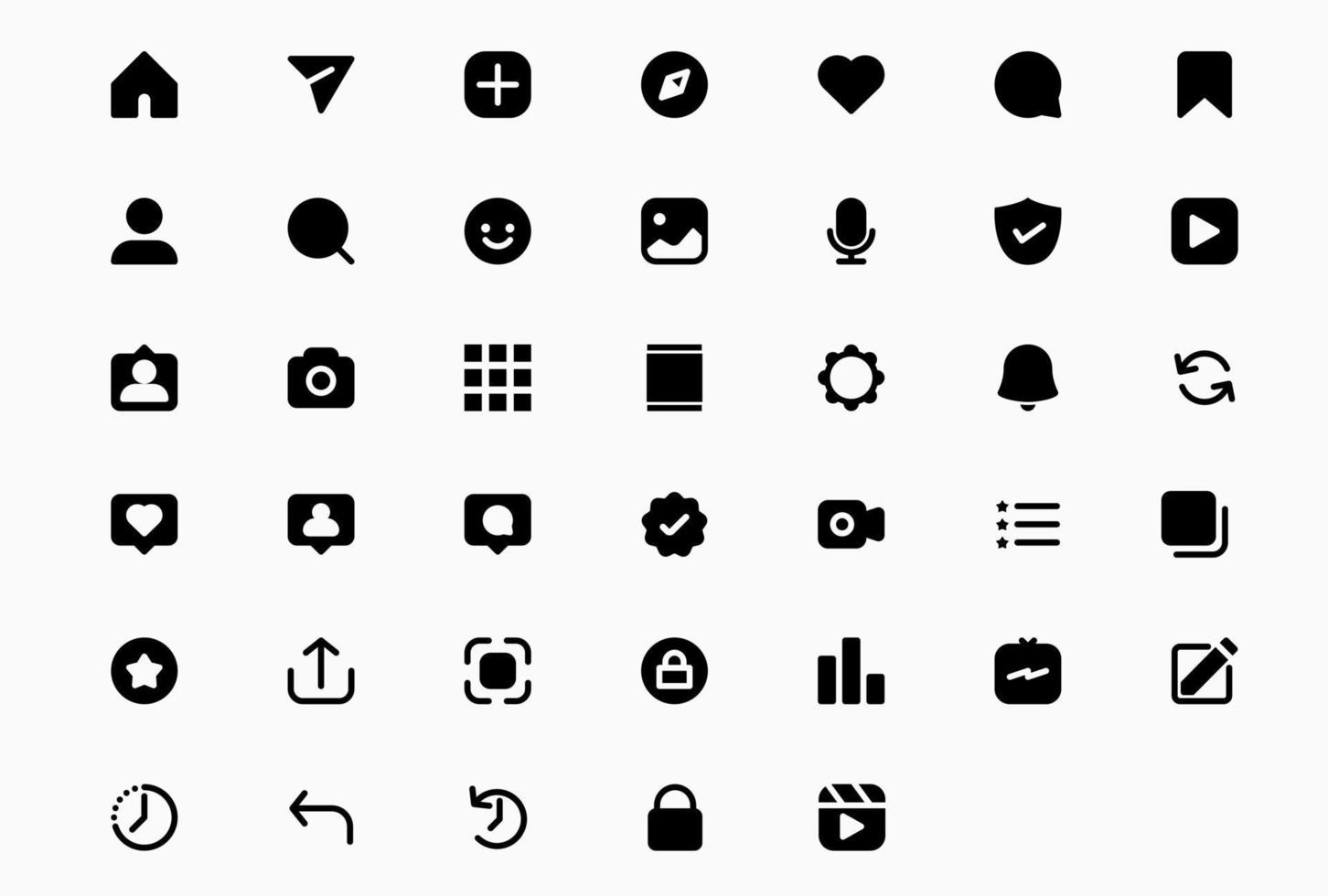 User Interface Solid Icons Vector Set 7248155 Vector Art at Vecteezy