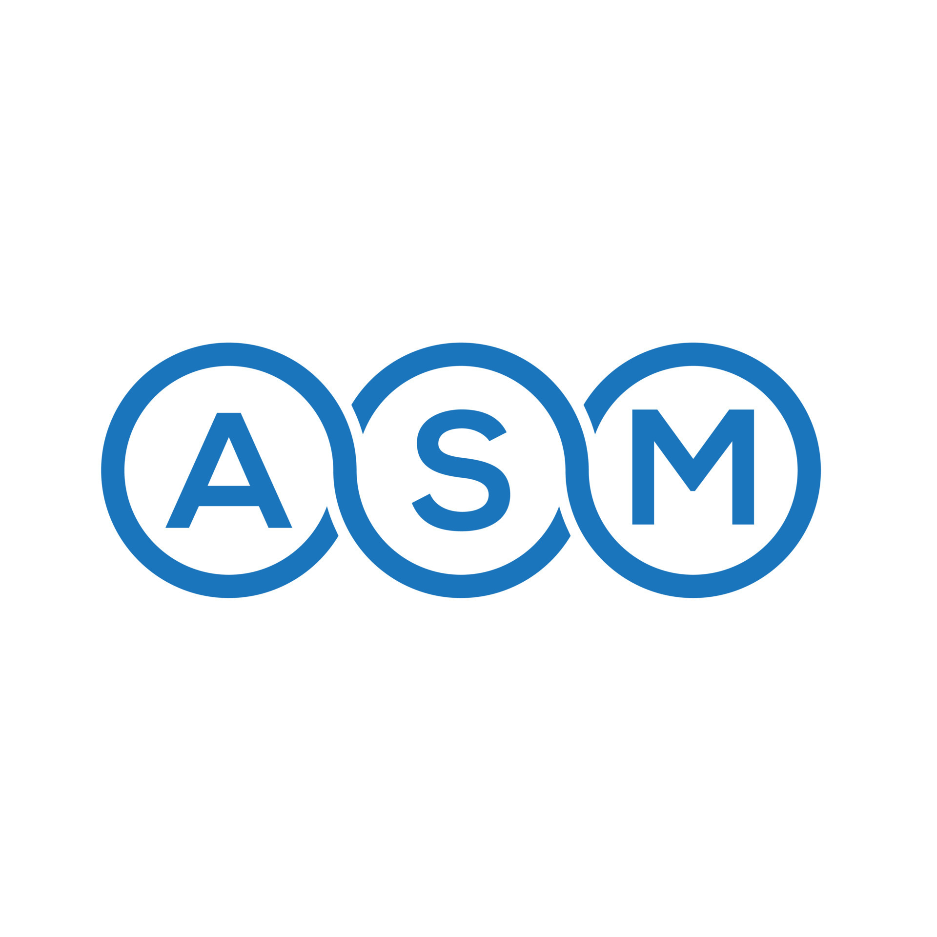 ASM letter logo design on white background. ASM creative initials ...