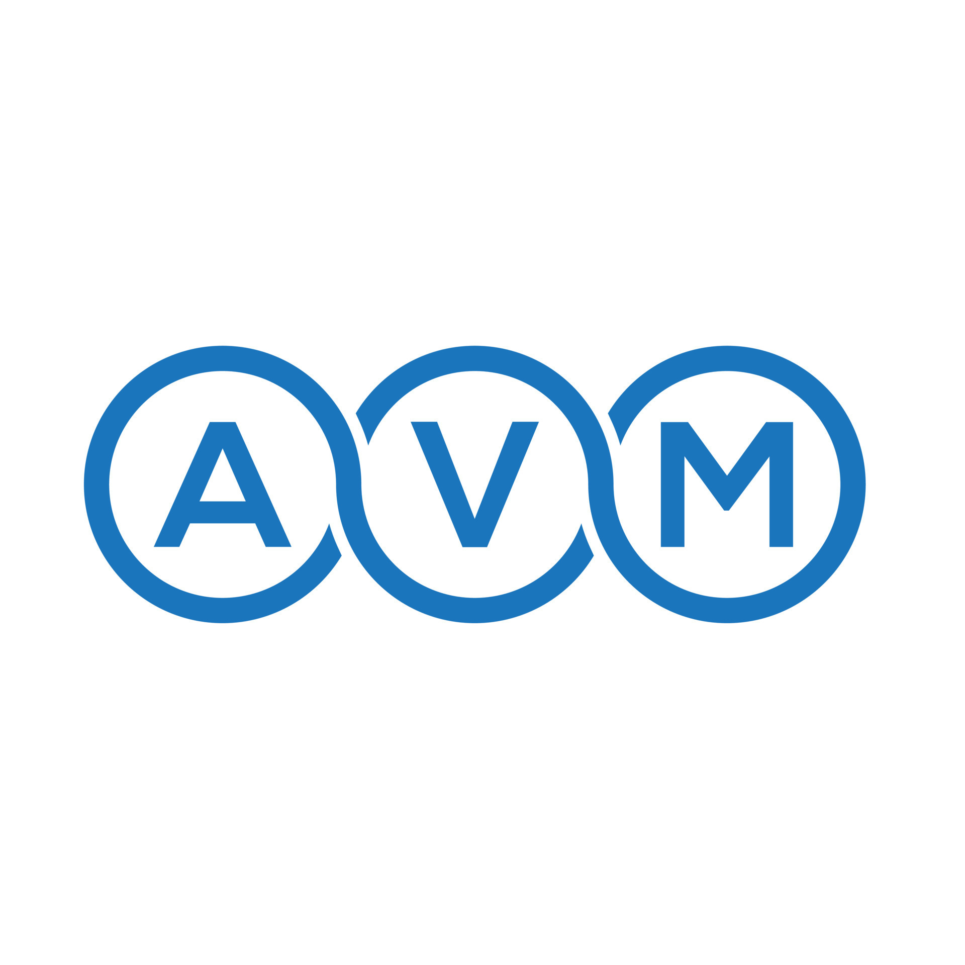 AVM letter logo design on white background. AVM creative initials ...