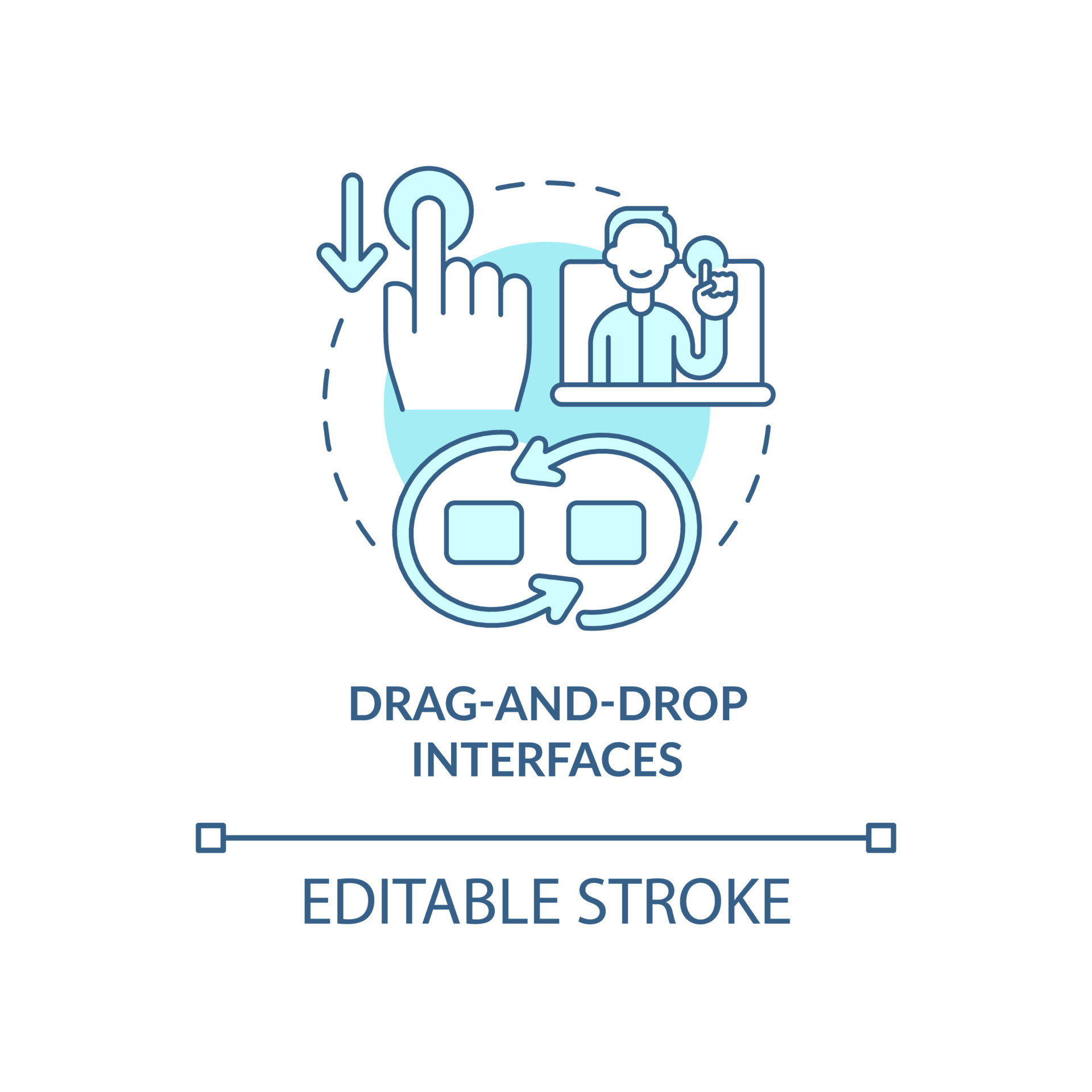 Drag And Drop Interfaces Turquoise Concept Icon Easy User Experience Web 3 0 Abstract Idea