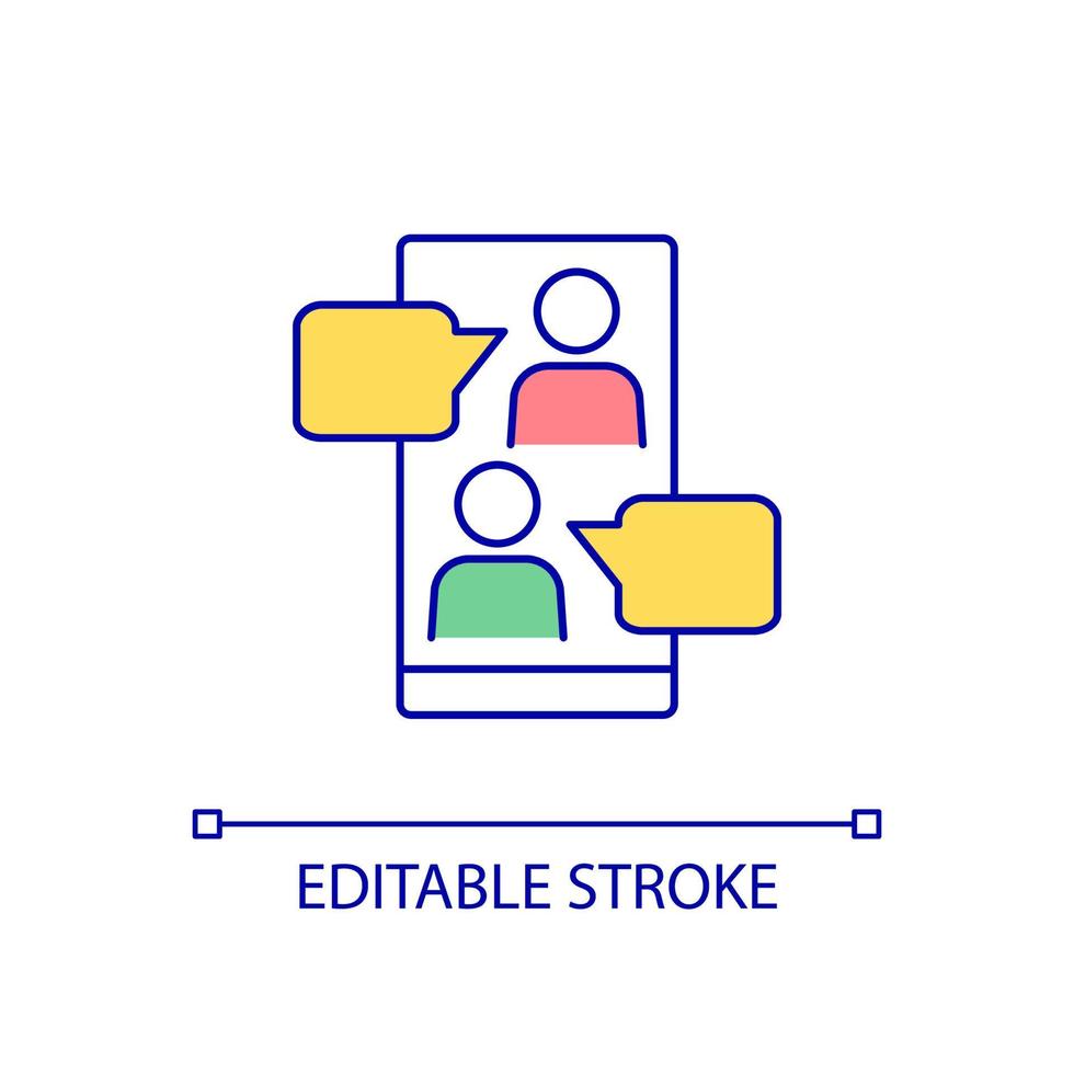 Instant messaging app RGB color icon. Mobile app for communication ...