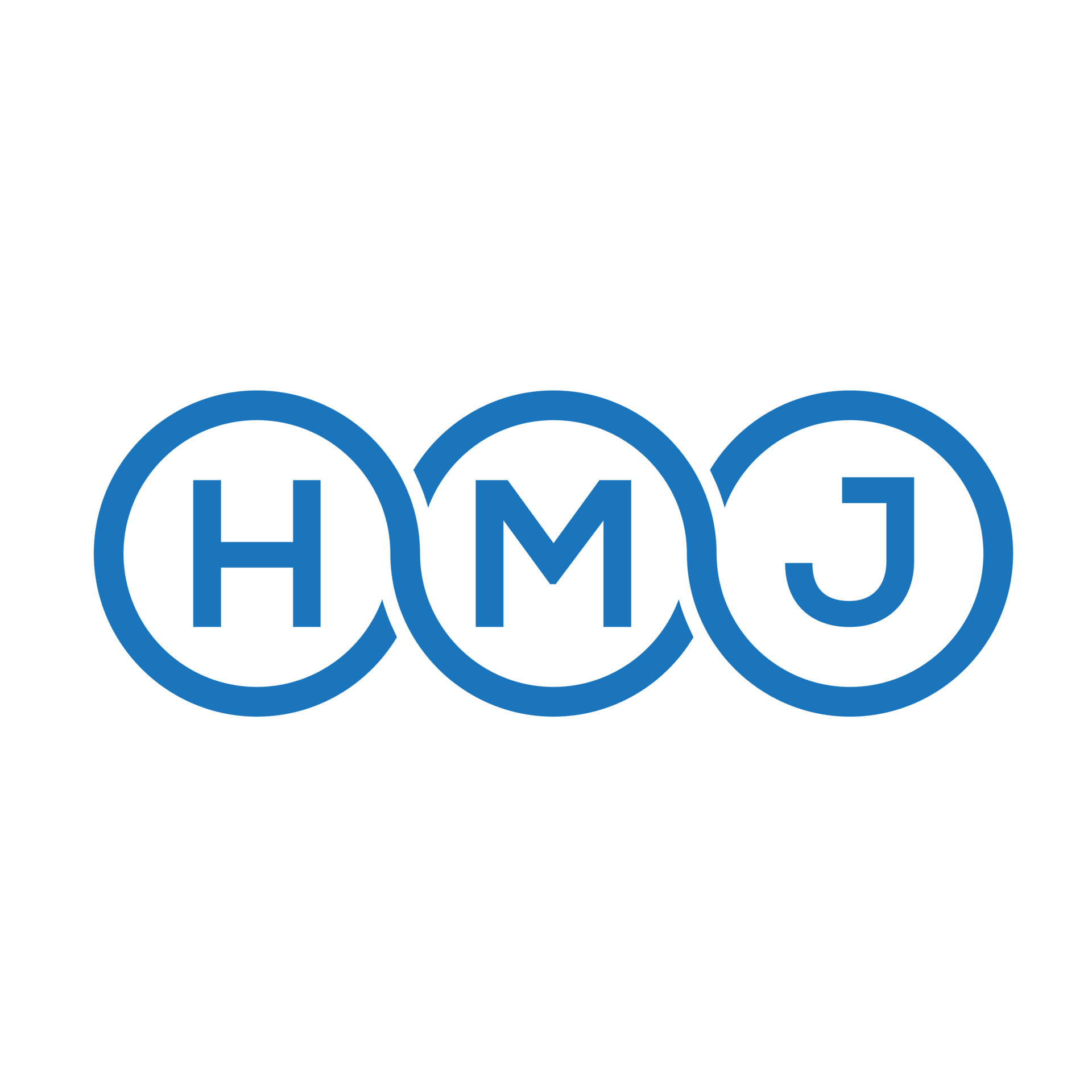 Hmj Letter Logo Design On White Background Hmj Creative Initials