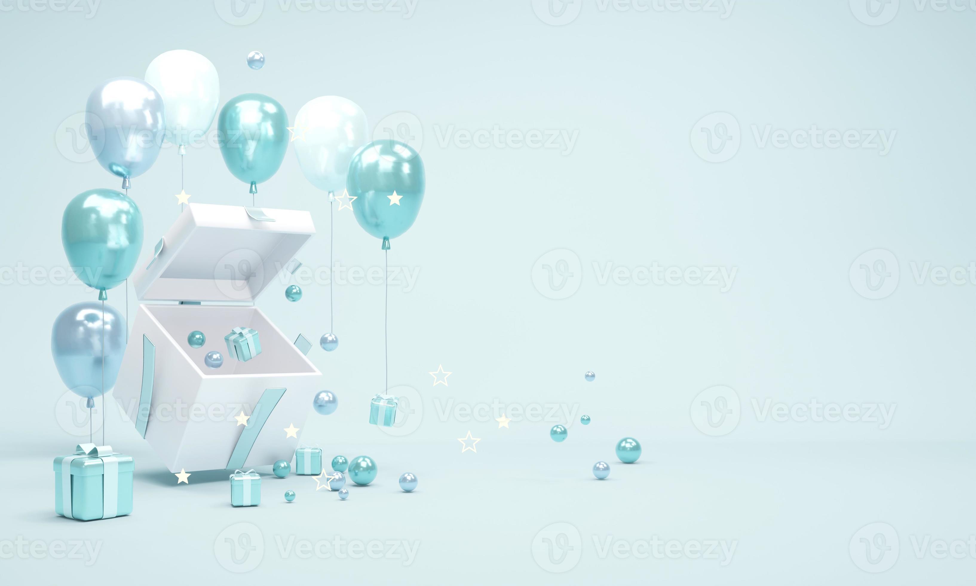 3D Rendering concept of opened gift box showing space inside with small ...