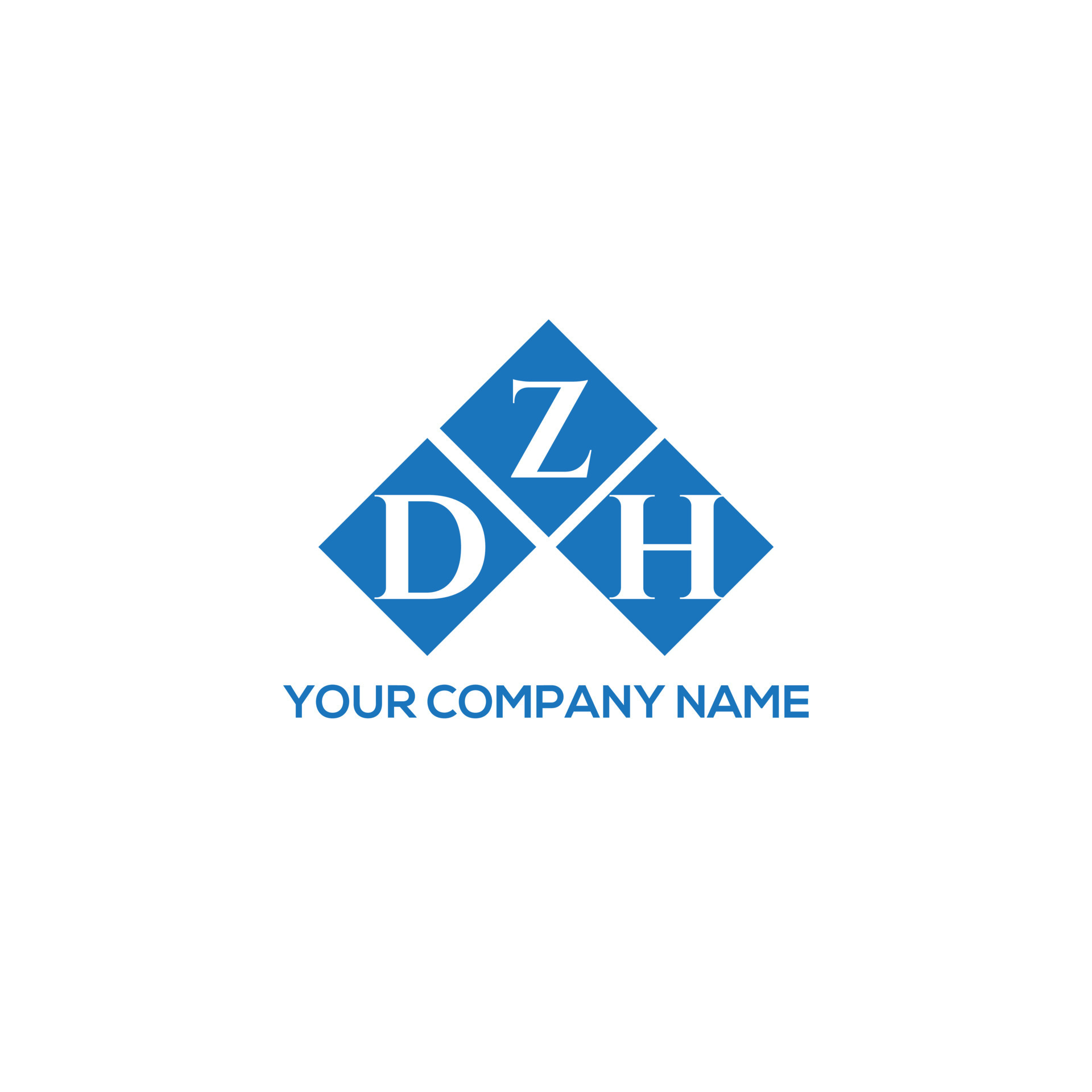 DZH letter logo design on white background. DZH creative initials ...