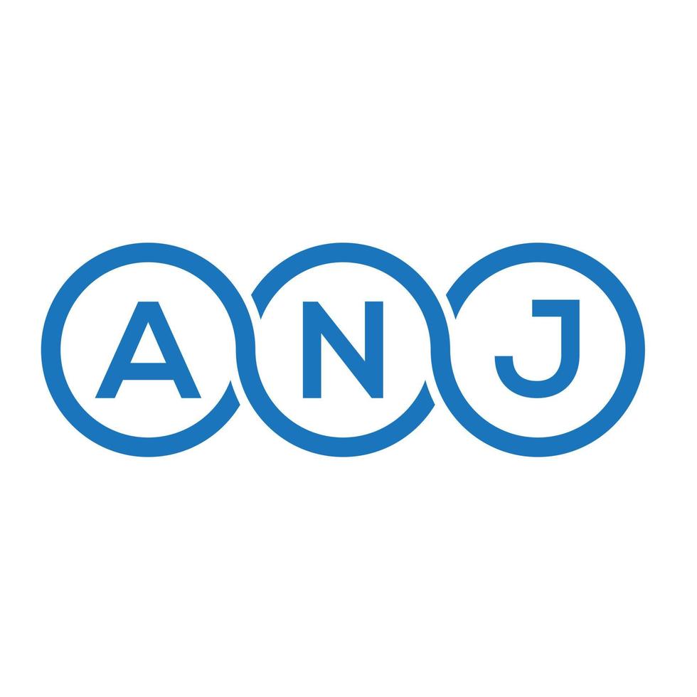 diseño de logotipo de letra anj sobre fondo blanco. concepto de logotipo de letra de iniciales ...