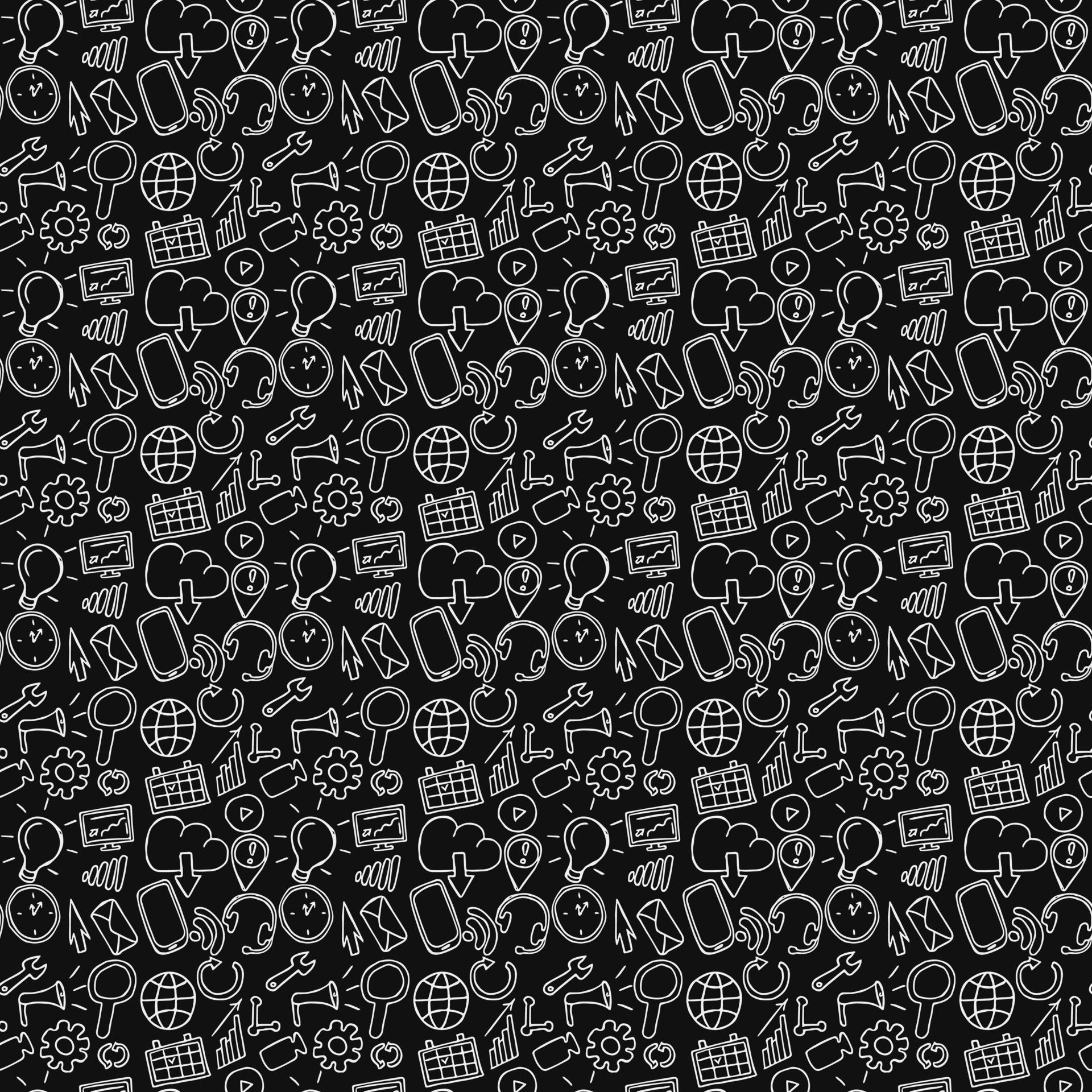 seamless pattern with business set icons. Doodle vector with business ...