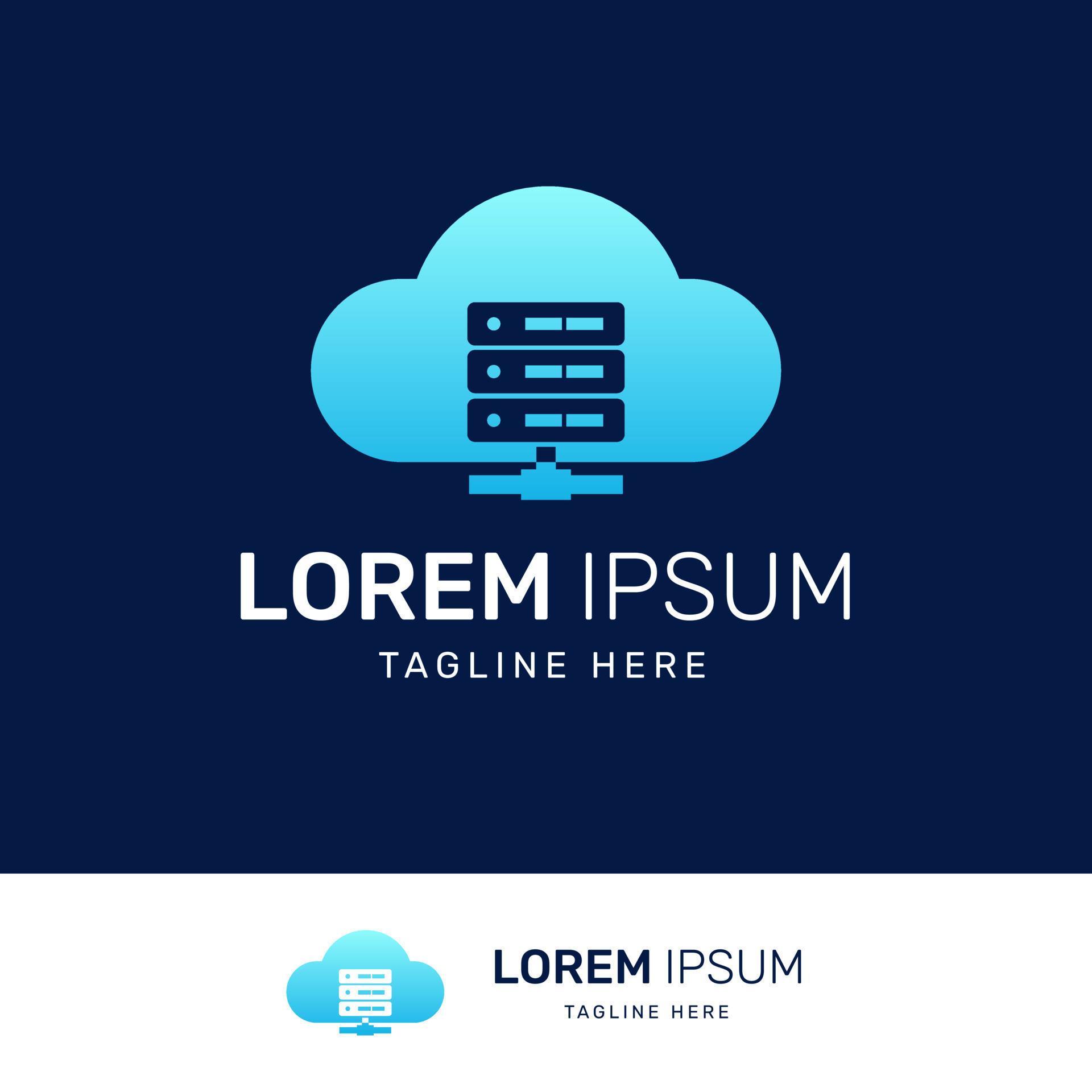 Cloud and database logo in blue gradient color 7282605 Vector Art at ...