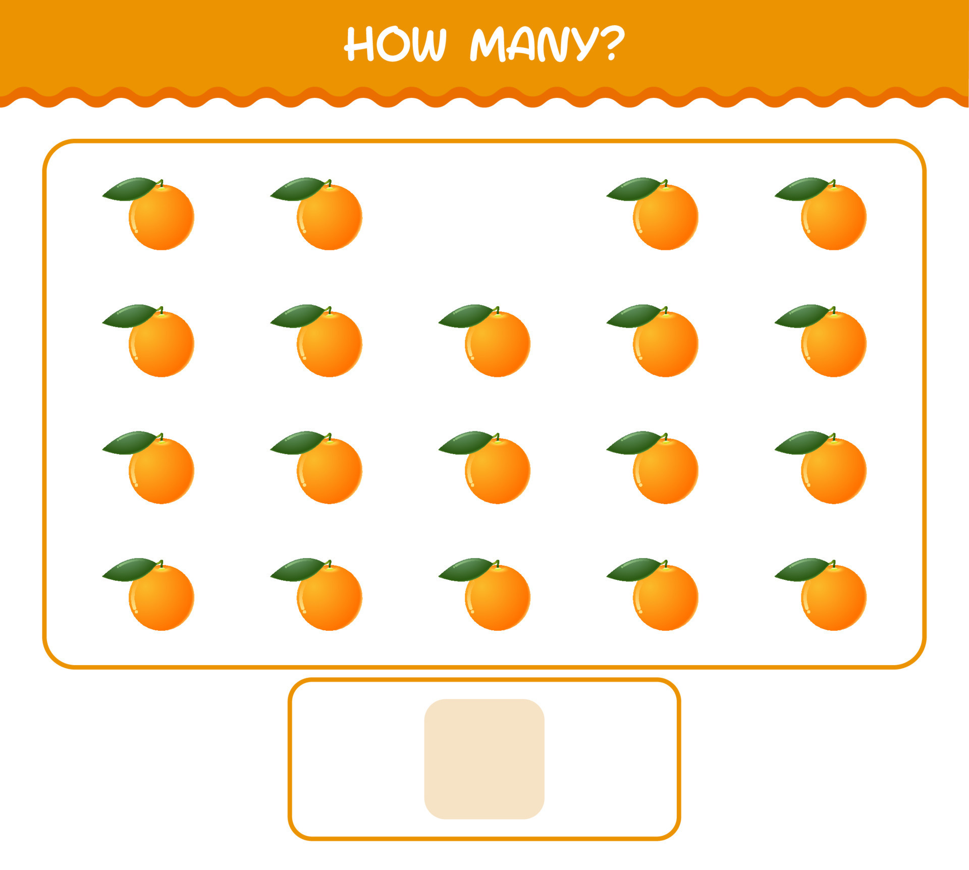 How many cartoon orange. Counting game. Educational game for pre shool ...