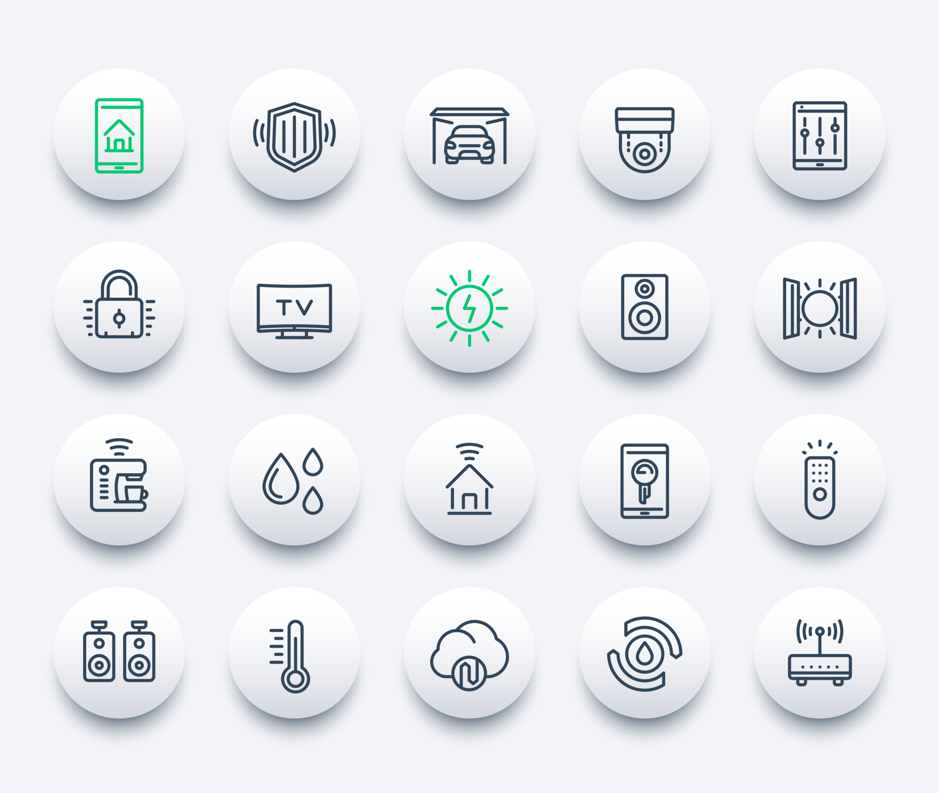smart house, home automation system line icons set 7283892 Vector Art ... smart house, home automation system line icons set 7283892 Vector Art ...