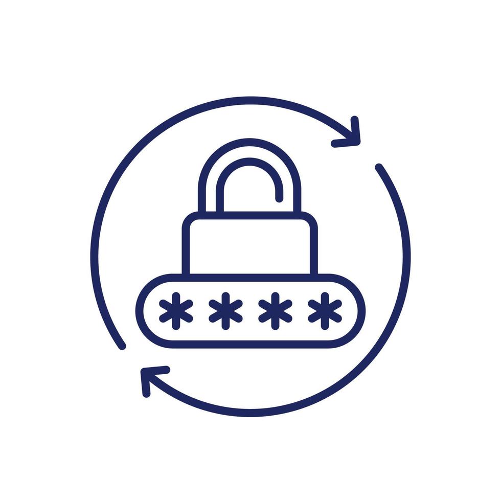 Password Reset Security Icon Line Vector 7284004 Vector Art At Vecteezy