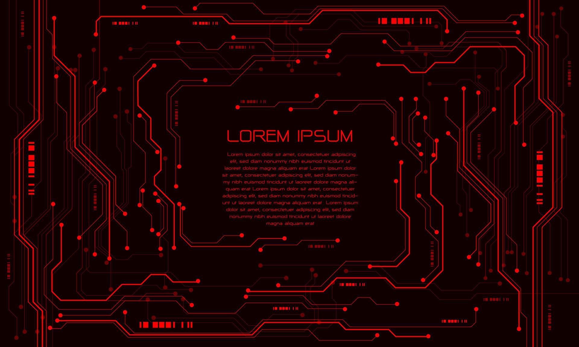 Abstract Red Circuit Cyber Technology Futuristic With Simple Text Design Modern Creative