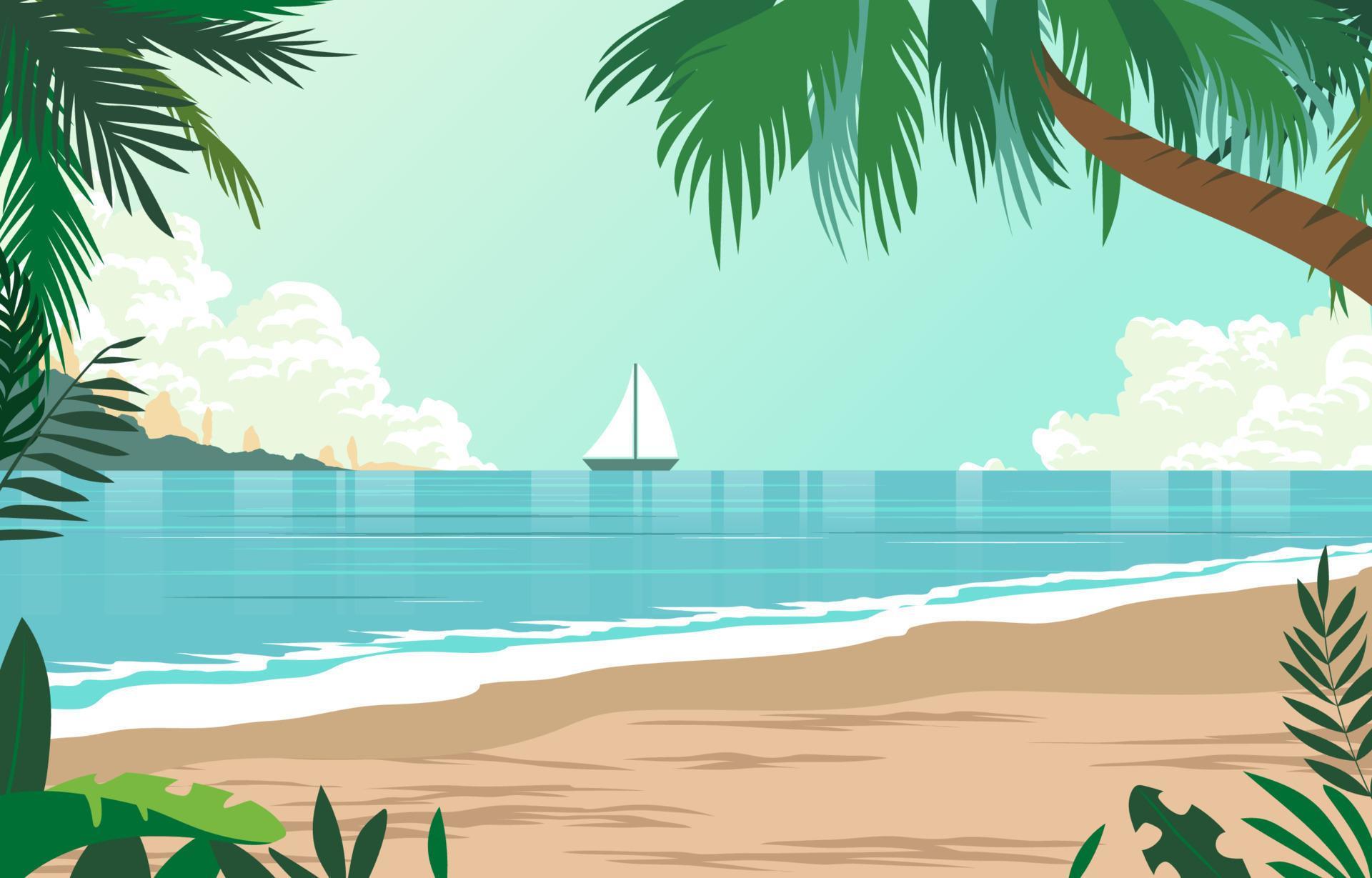 Beach Scenery Concept 7294000 Vector Art at Vecteezy