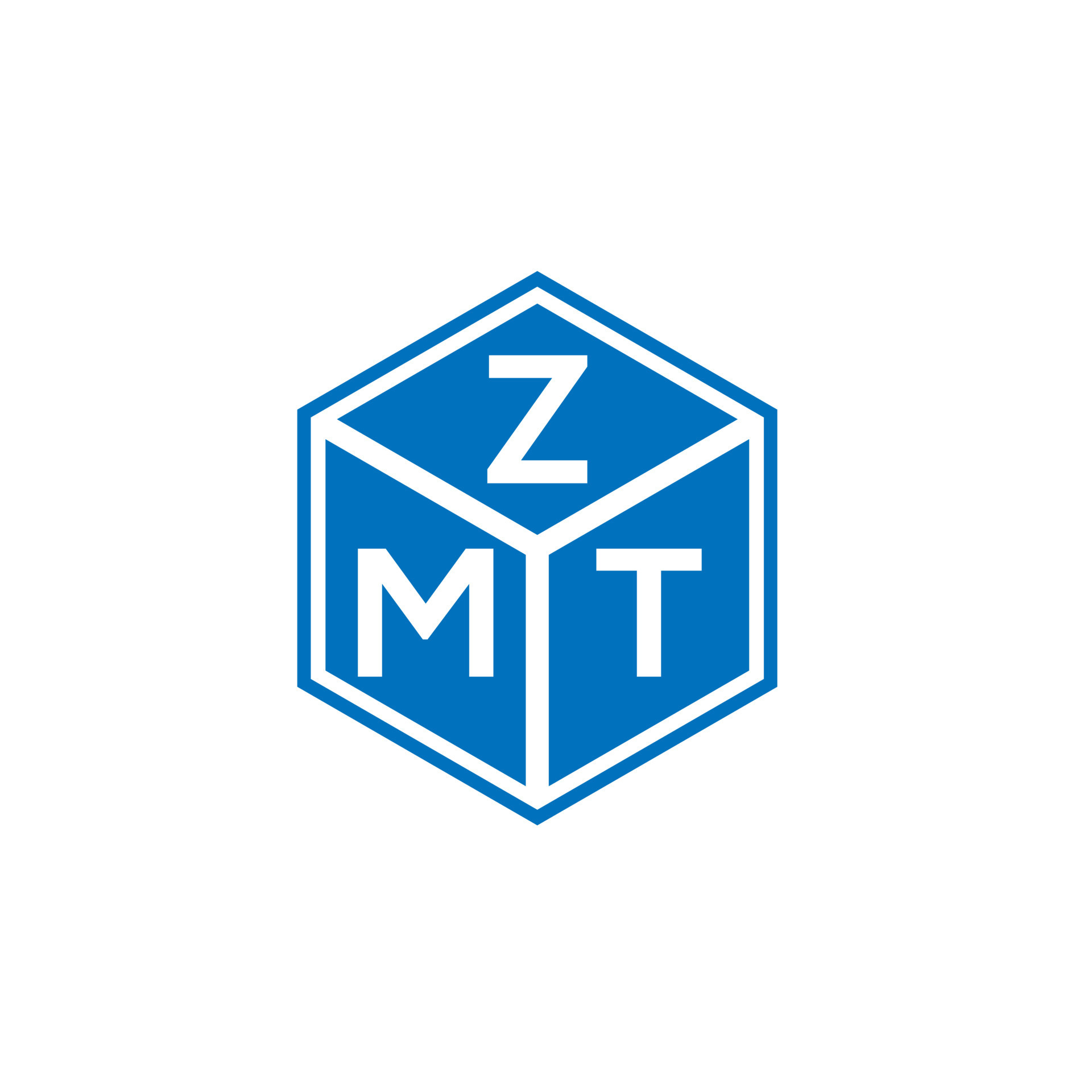 ZMT letter logo design on white background. ZMT creative initials ...