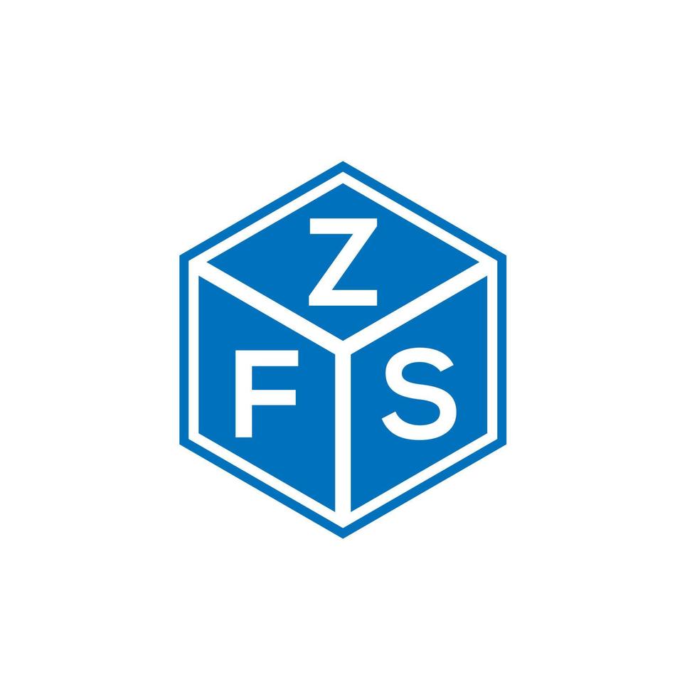 diseño de logotipo de letra zfs sobre fondo blanco. concepto de logotipo de letra inicial ...