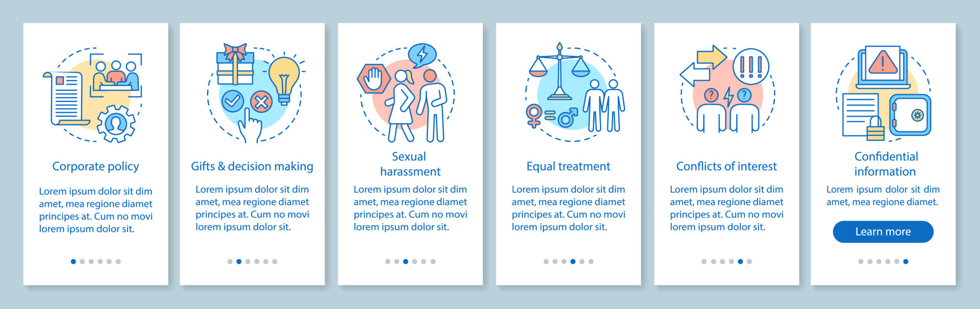 Csr Onboarding Mobile App Page Screen Vector Template Corporate Social Responsibility Business