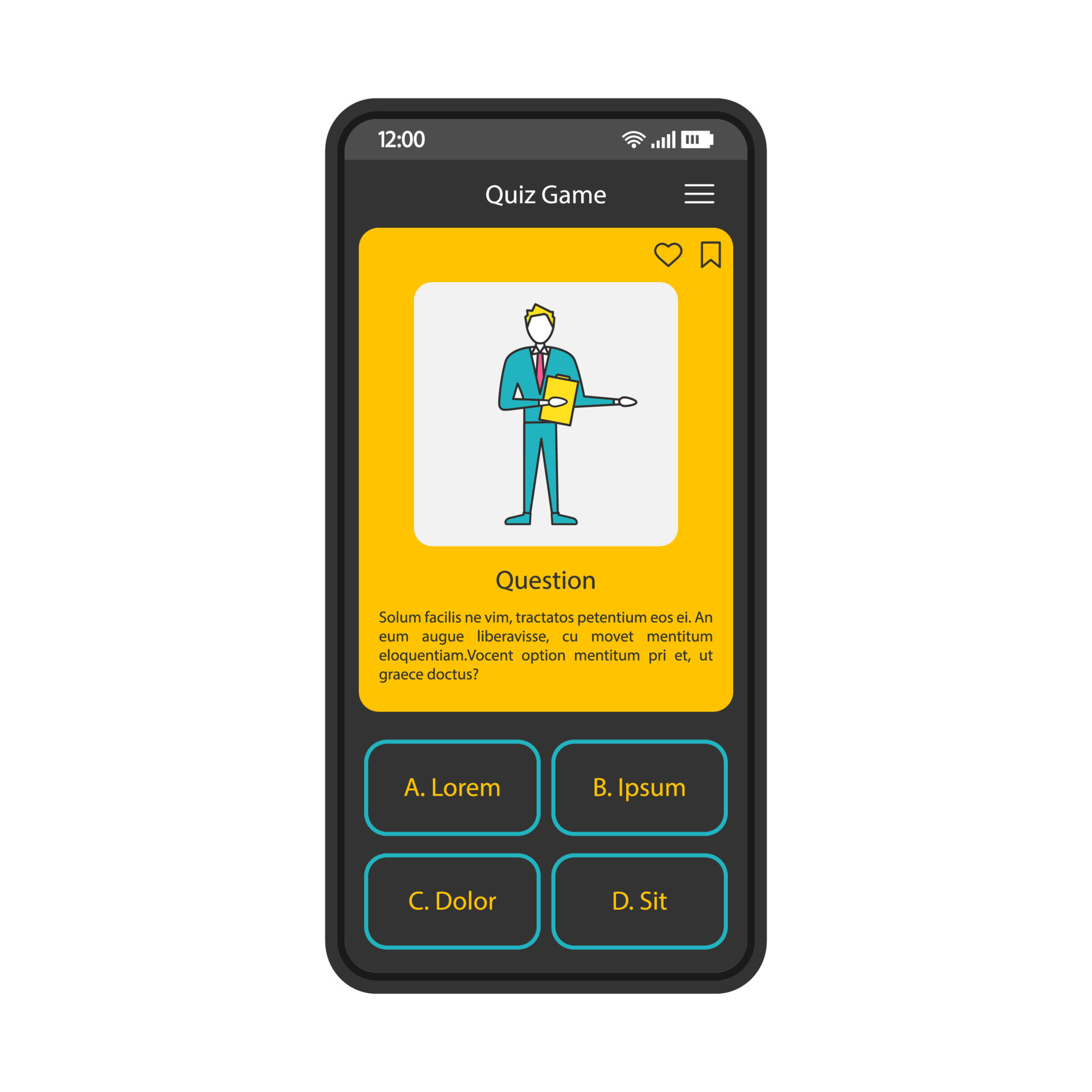 Trivia Quiz Game App Smartphone Interface Vector Template Mobile Page trivia-quiz-game-app-smartphone-interface-vector-template-mobile-page