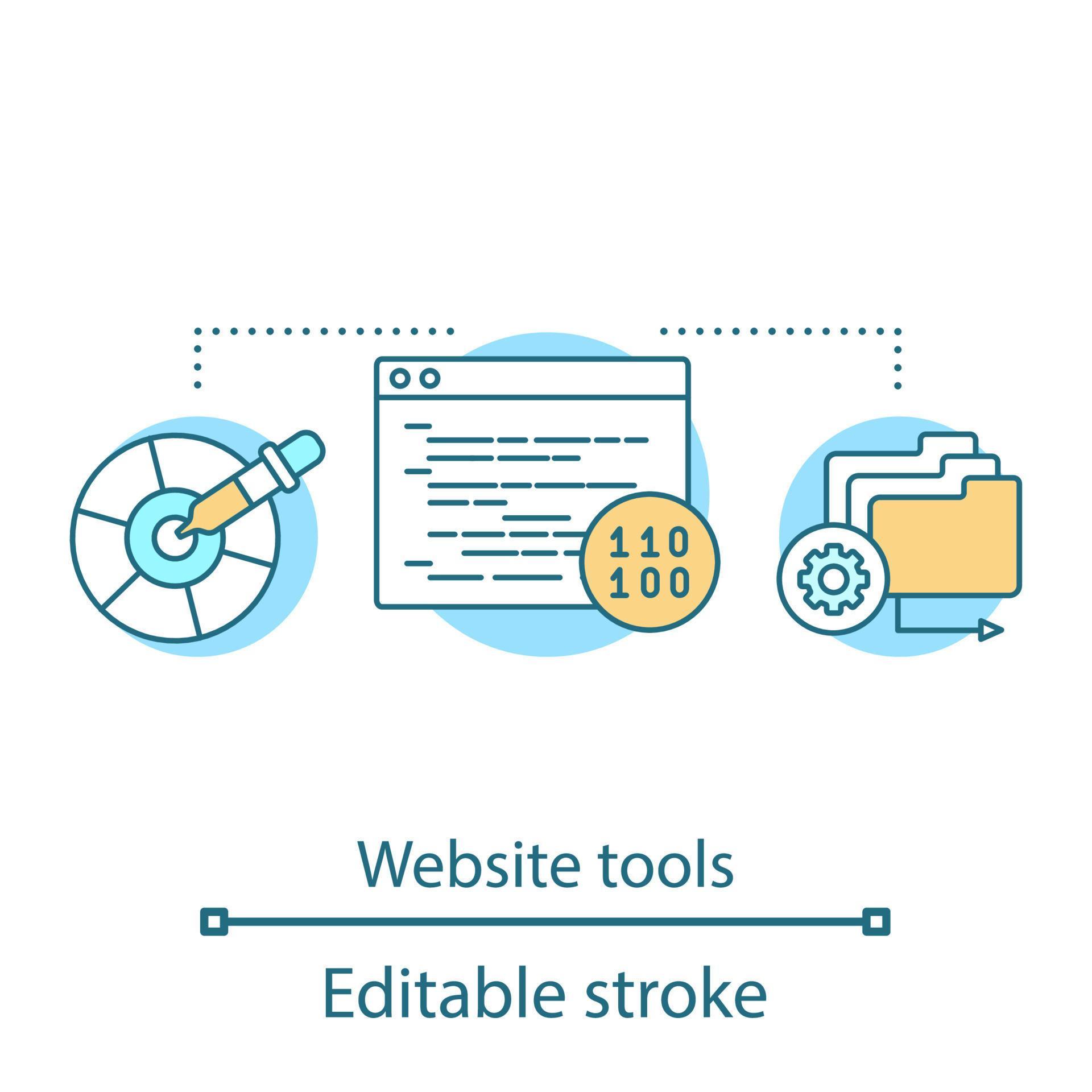 Website tools concept icon. Programming idea thin line illustration ...