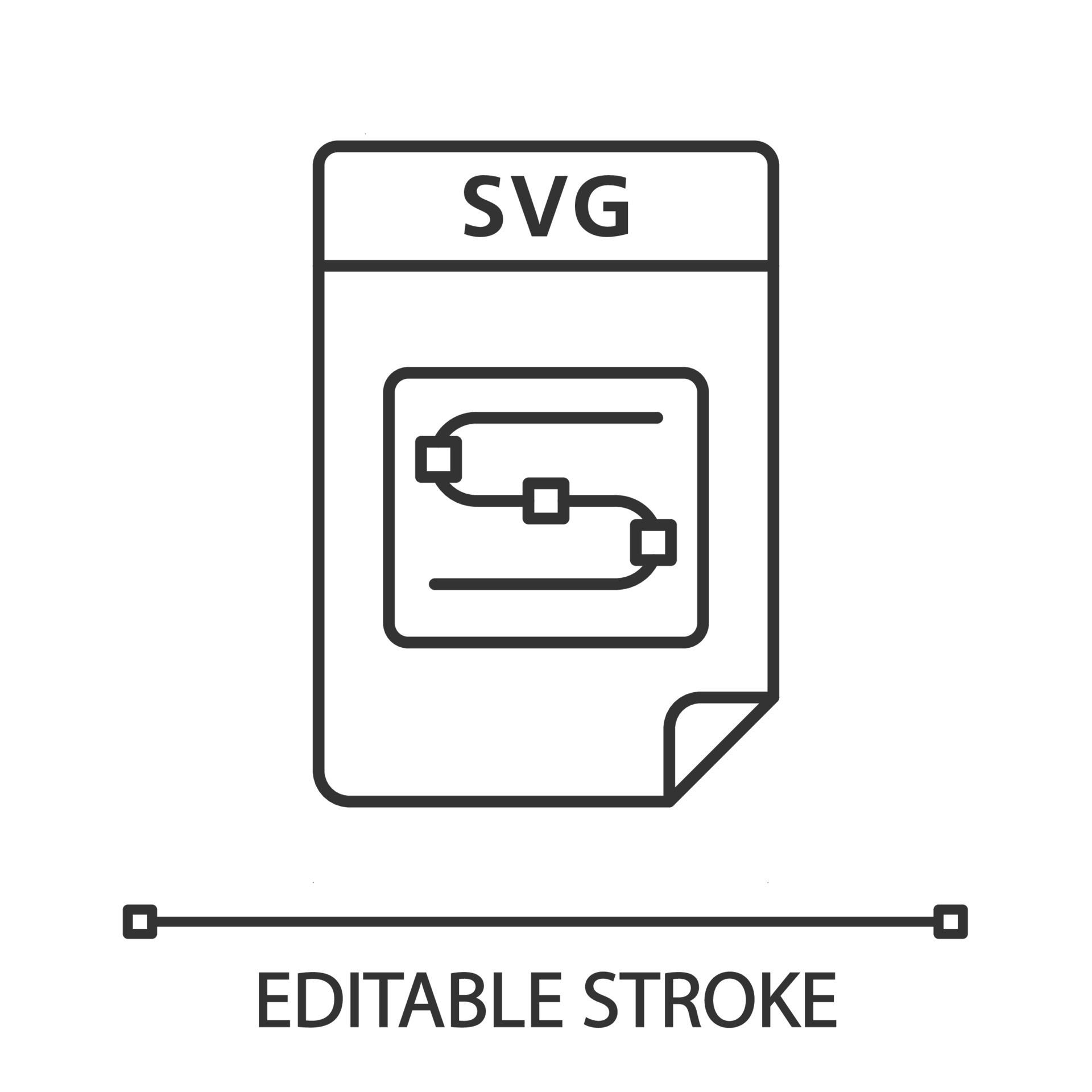 Svg File Linear Icon Scalable Vector Graphics Image File Format Thin Line Illustration