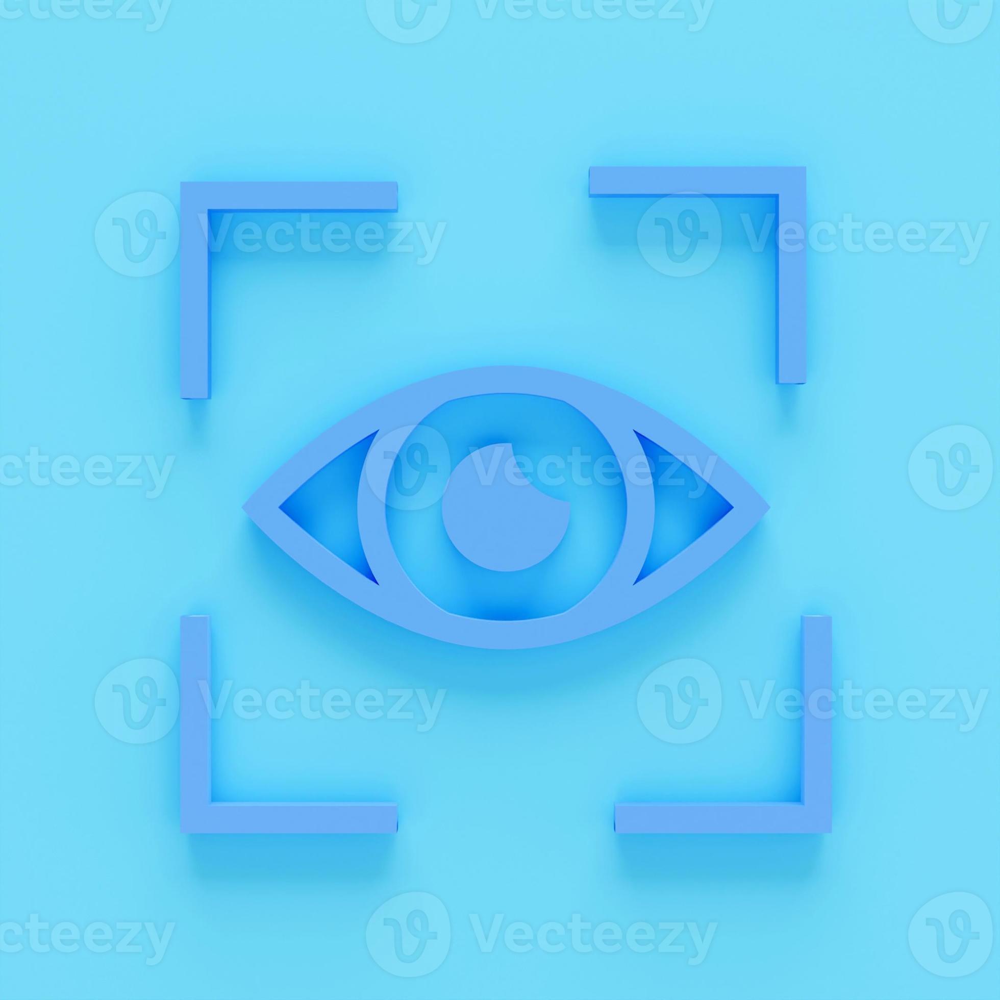 Iris Recognition For Biometric Identification Stock 3d Render Concept