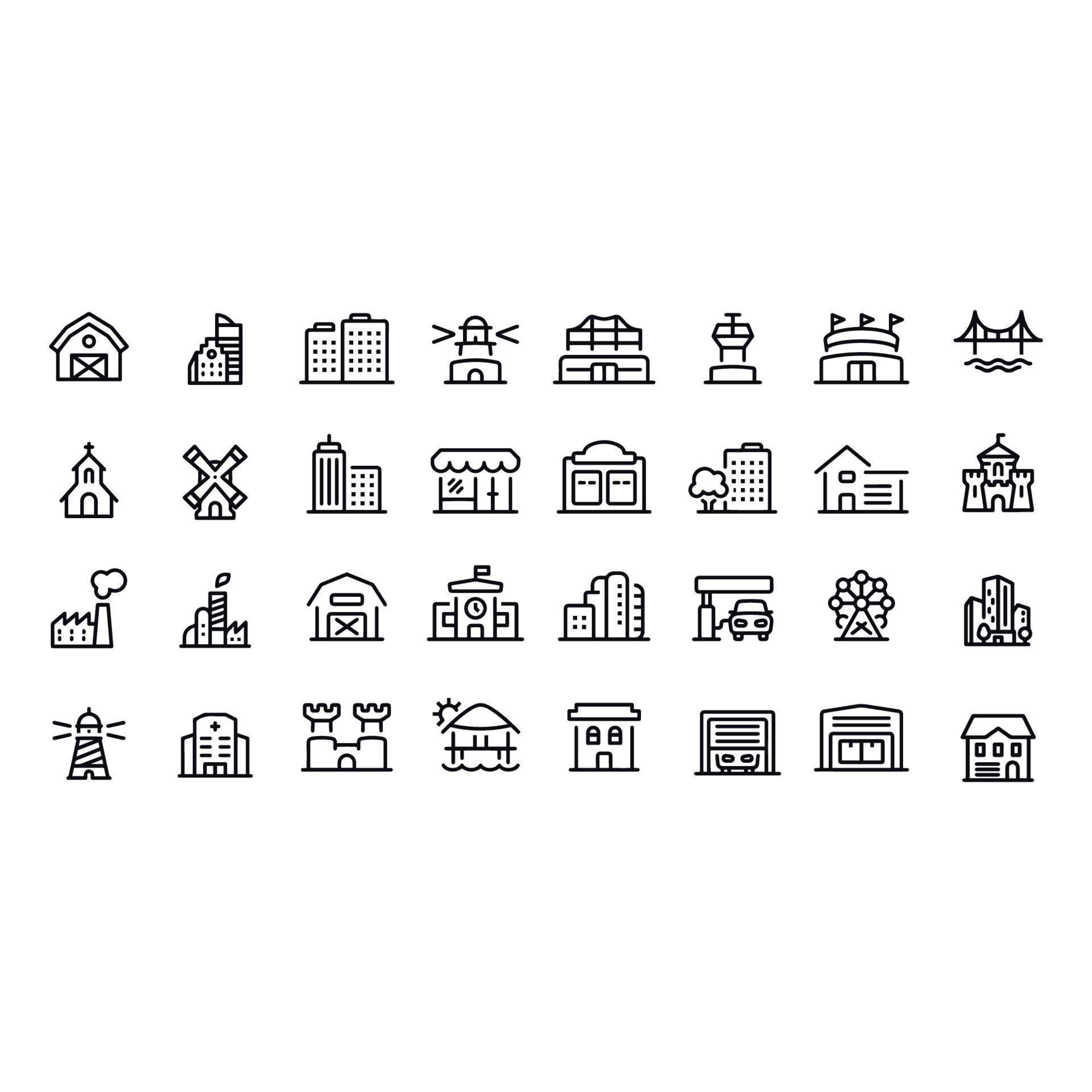 Architecture icons vector design 7324700 Vector Art at Vecteezy