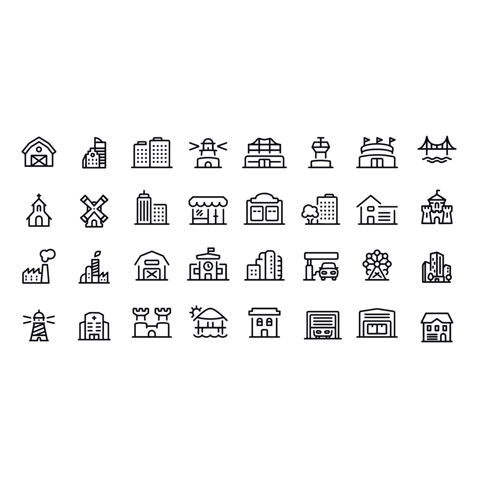 Architecture icons vector design 7324700 Vector Art at Vecteezy