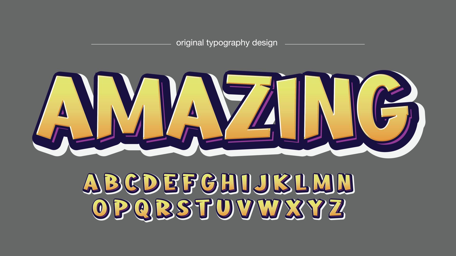 yellow 3d cartoon display typography 7325181 Vector Art at Vecteezy