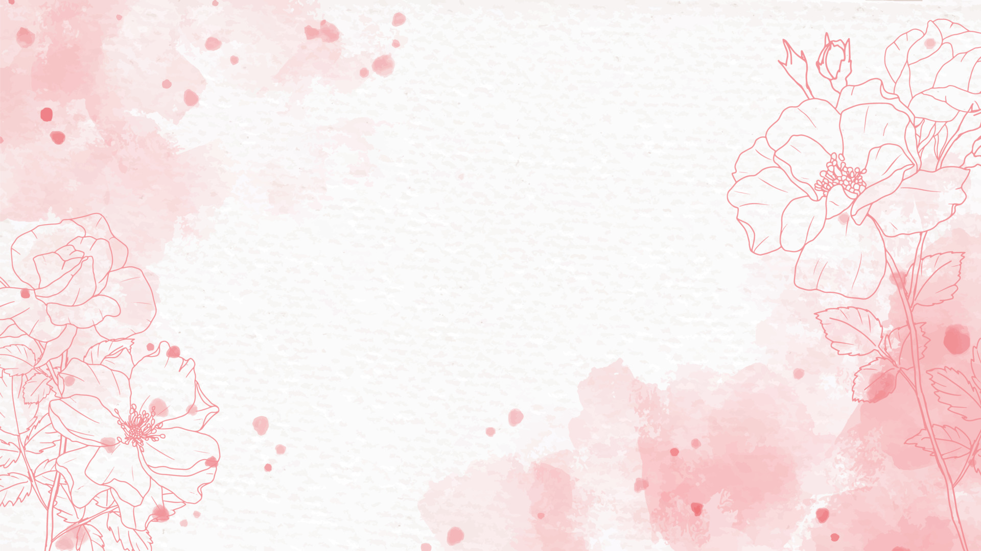 pink watercolor splash background with line art rose 7325238 Vector Art ...