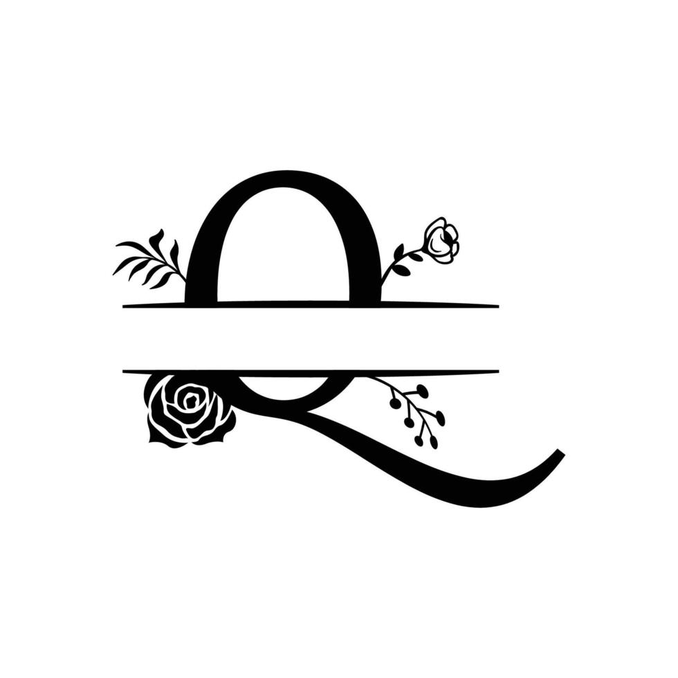 Initial P Decorative Monogram Split Letter Vector 7344869 Vector Art At