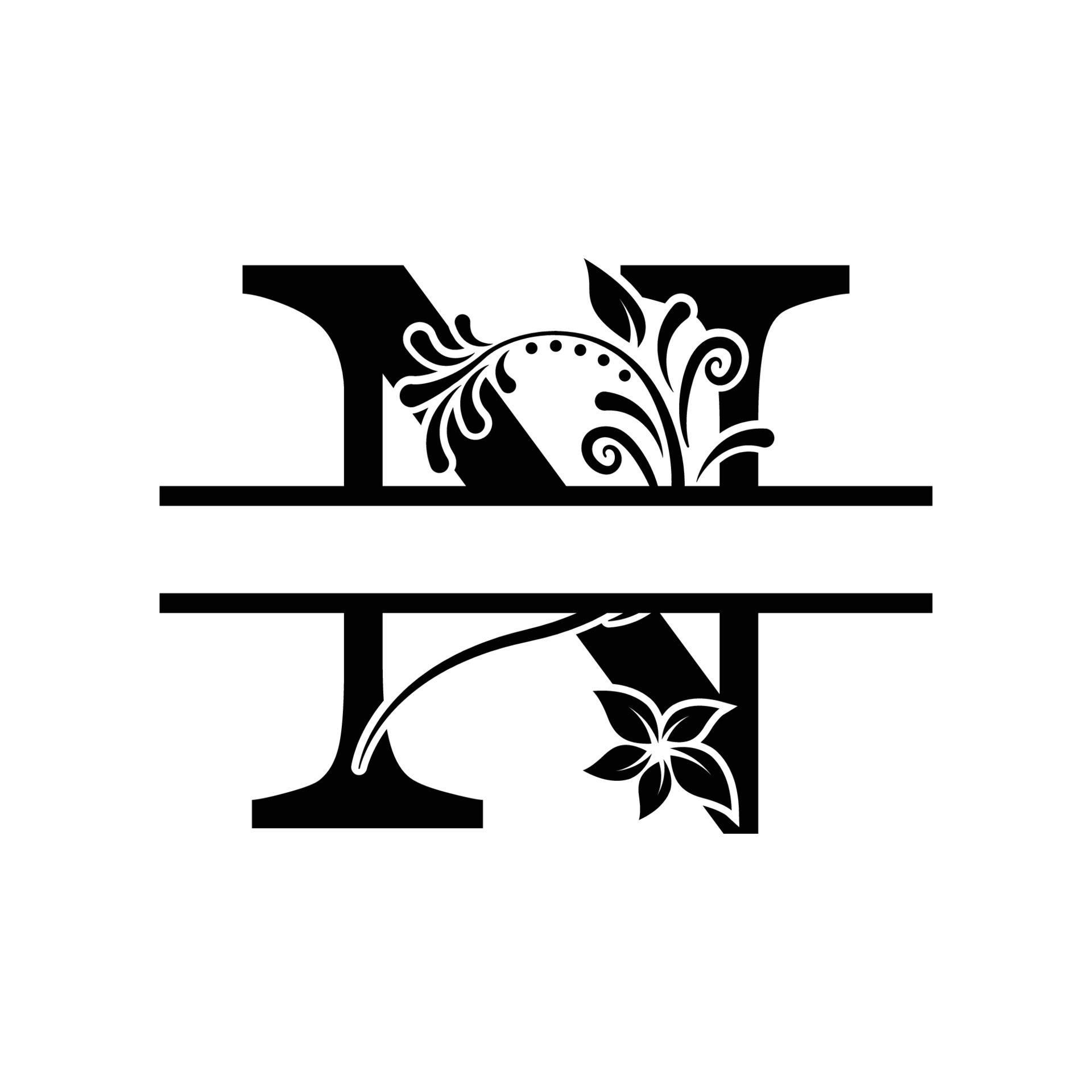 Initial N Decorative Monogram Split Letter Vector 7345004 Vector Art at ... Initial N Decorative Monogram Split Letter Vector 7345004 Vector Art at ...