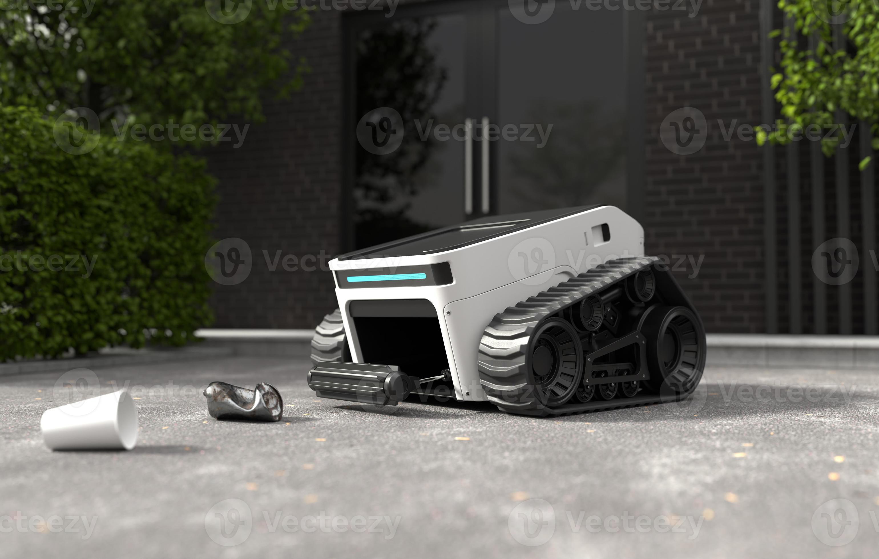 Automatic garbage collection robot, Cleaning technology 7353585 Stock Photo at Vecteezy