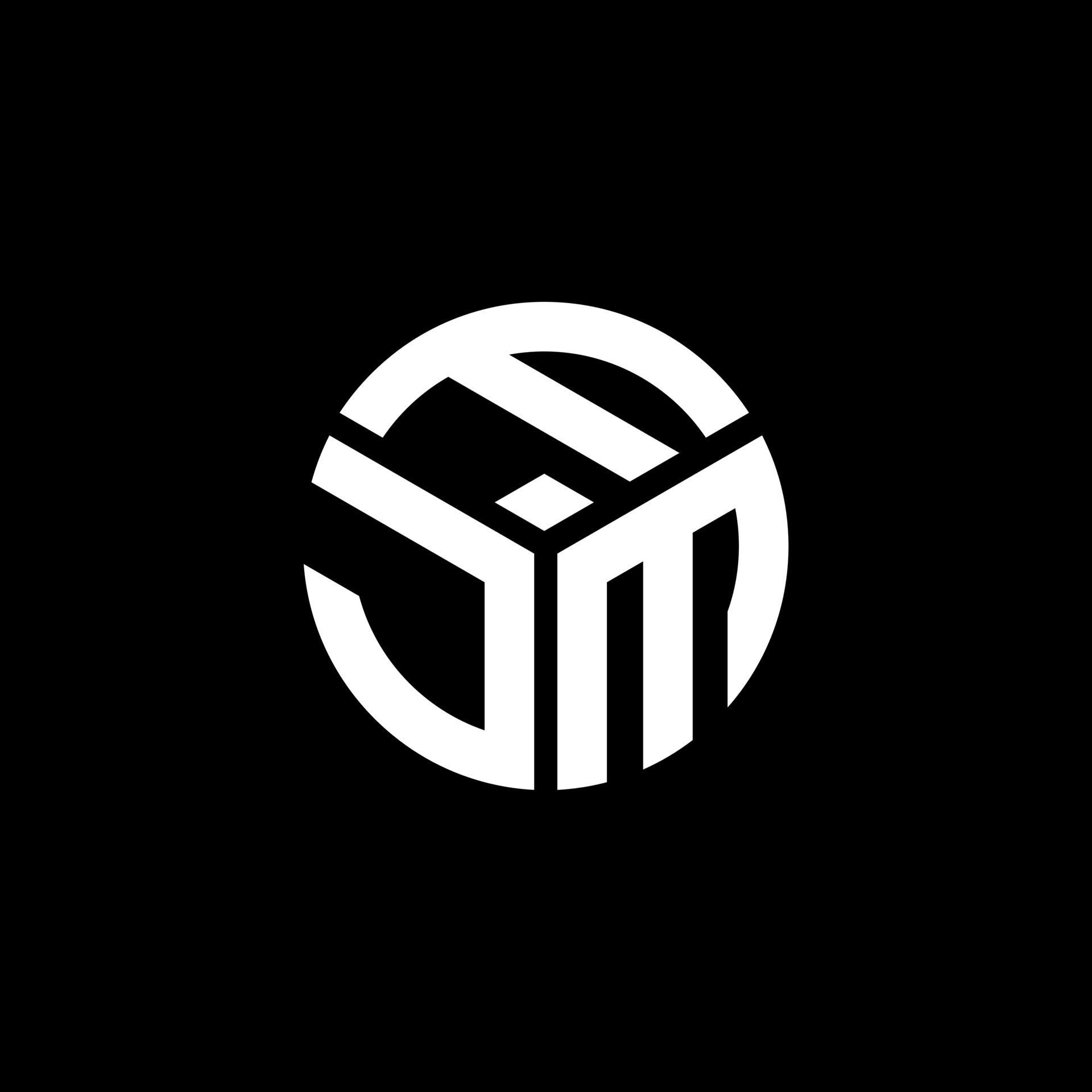 FJM letter logo design on black background. FJM creative initials ...