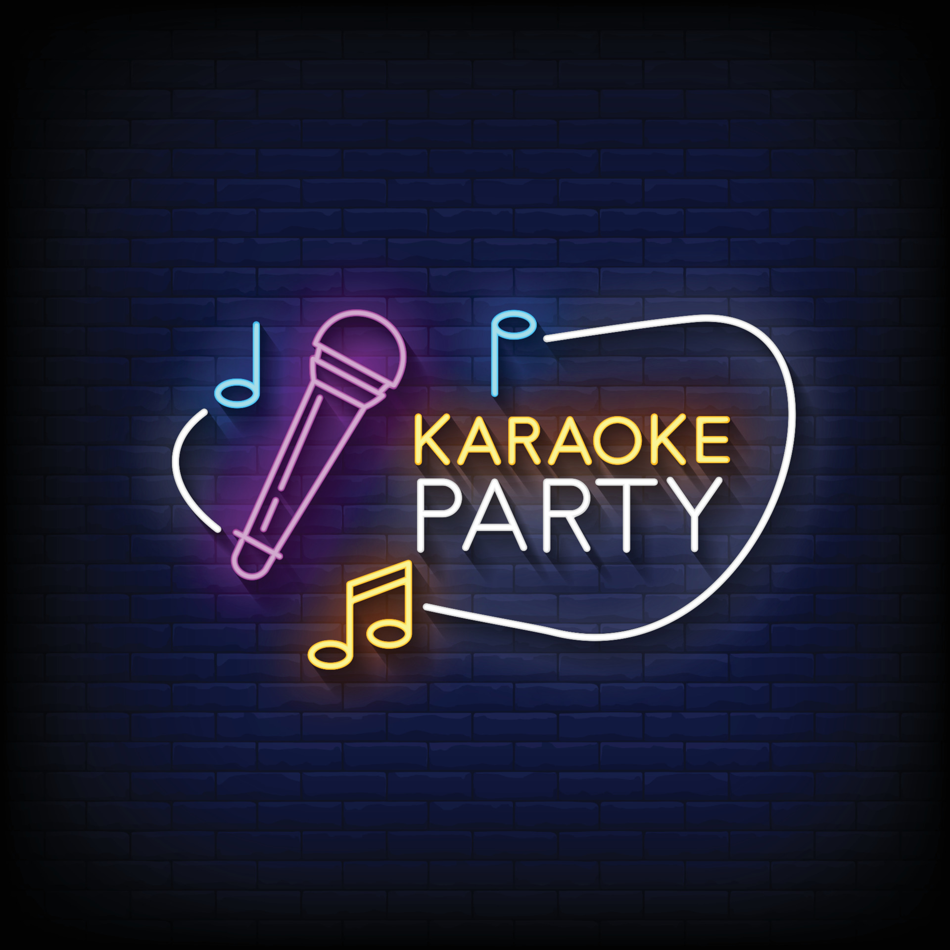 Karaoke Party Neon Signs Style Text Vector 7356945 Vector Art At Vecteezy
