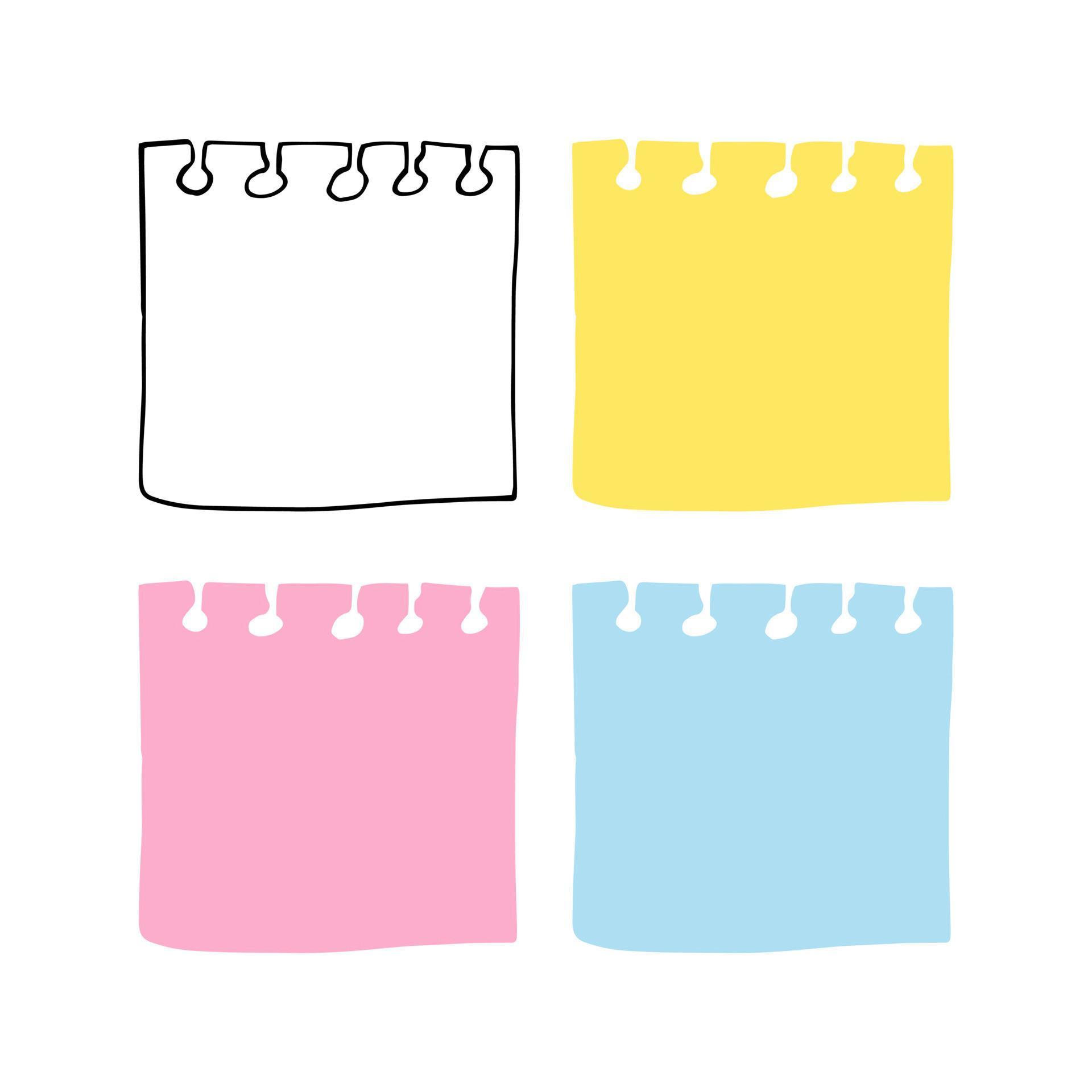 Conjunto De Hojas De Notas Colección De Páginas Rotas De Bloc De Notas Ilustración Dibujada A