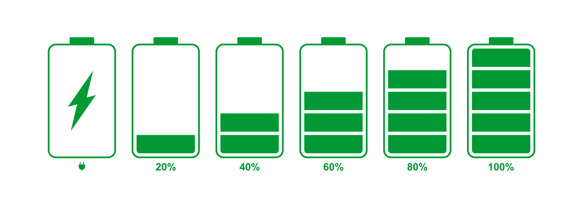 simple battery icon with showing percentage 7357146 Vector Art at Vecteezy