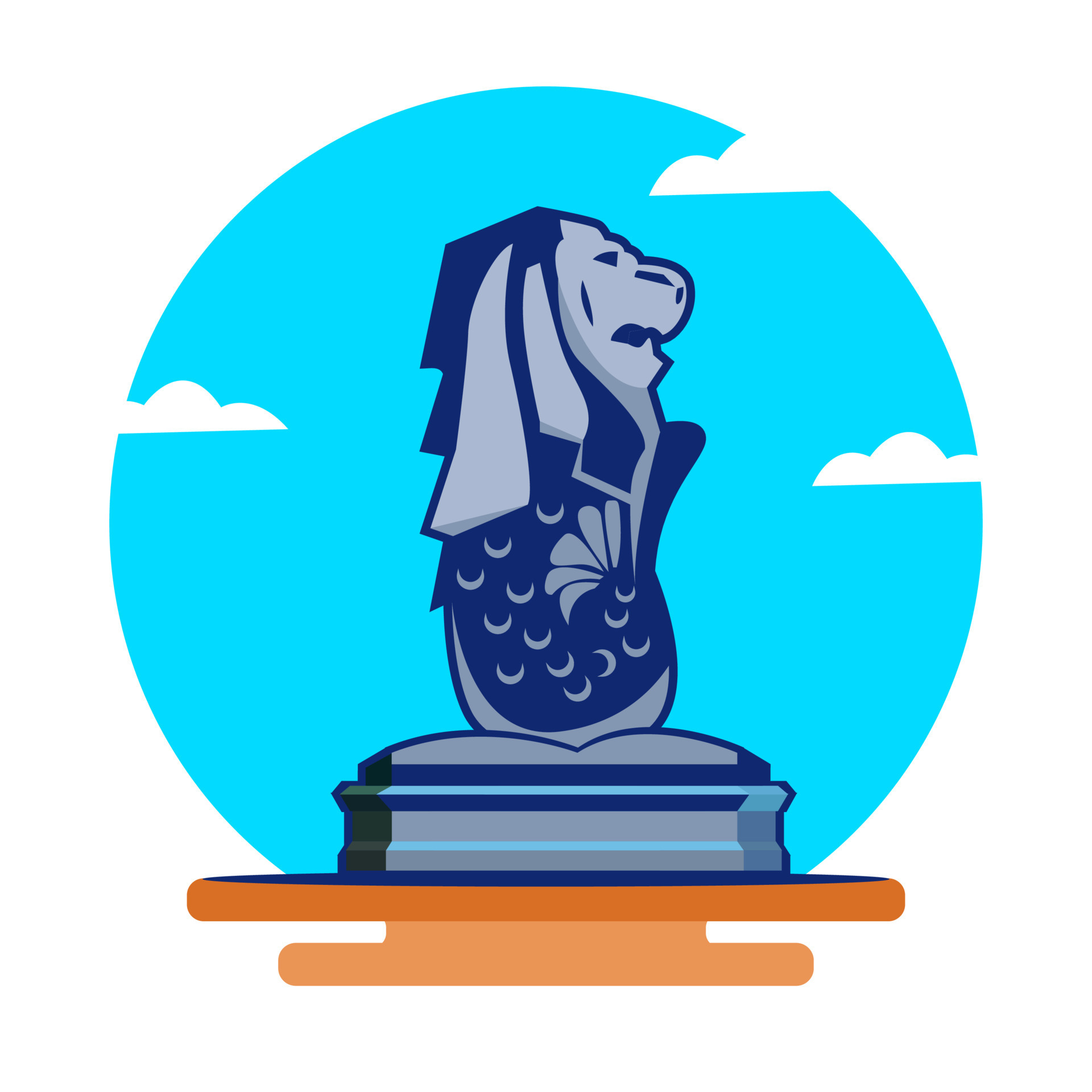 Flat design Merlion, Singapore, Vector Illustration 7357784 Vector Art ... Flat design Merlion, Singapore, Vector Illustration 7357784 Vector Art ...
