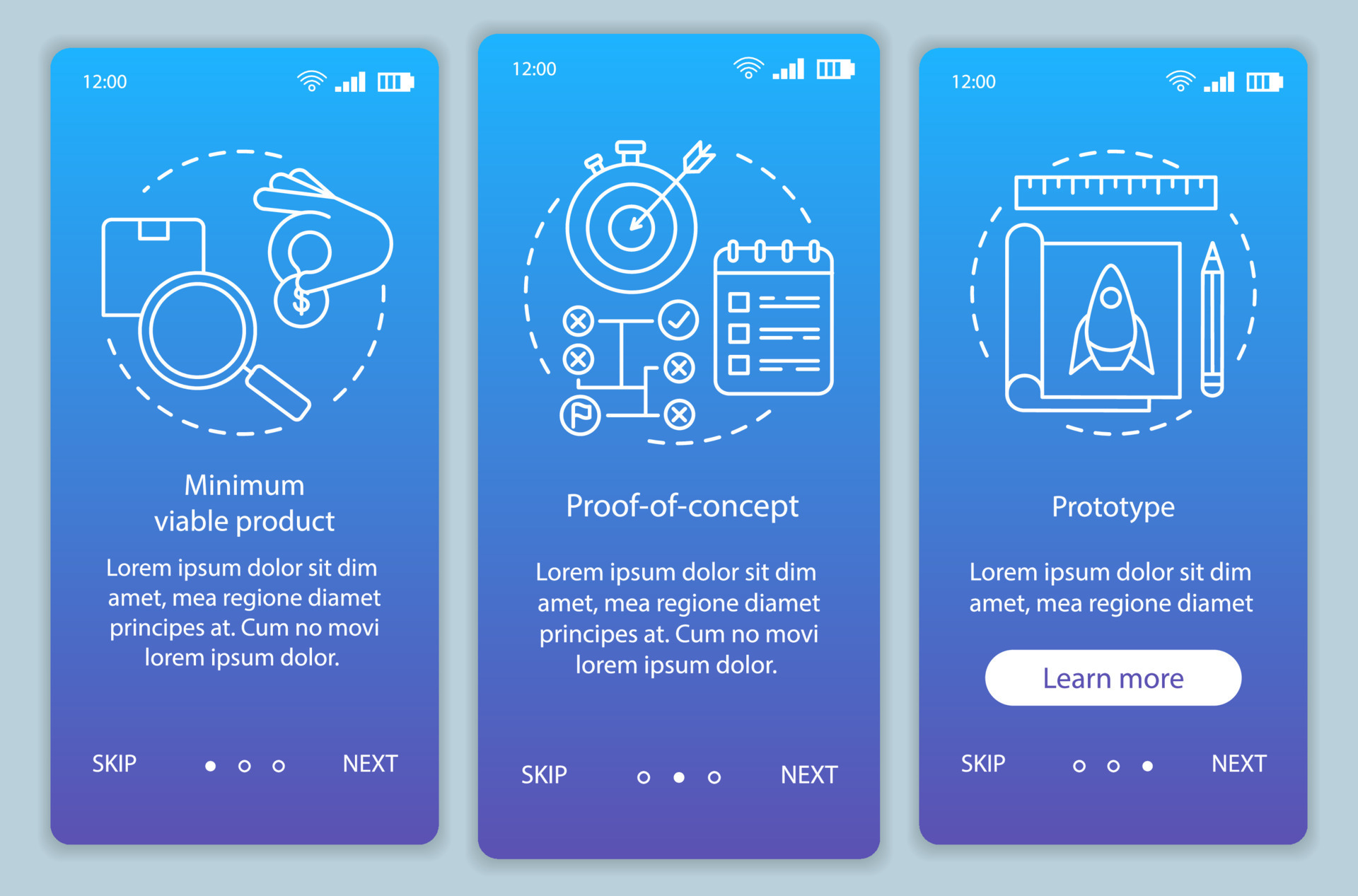 Startup Testing Onboarding Mobile App Page Screen Vector Template