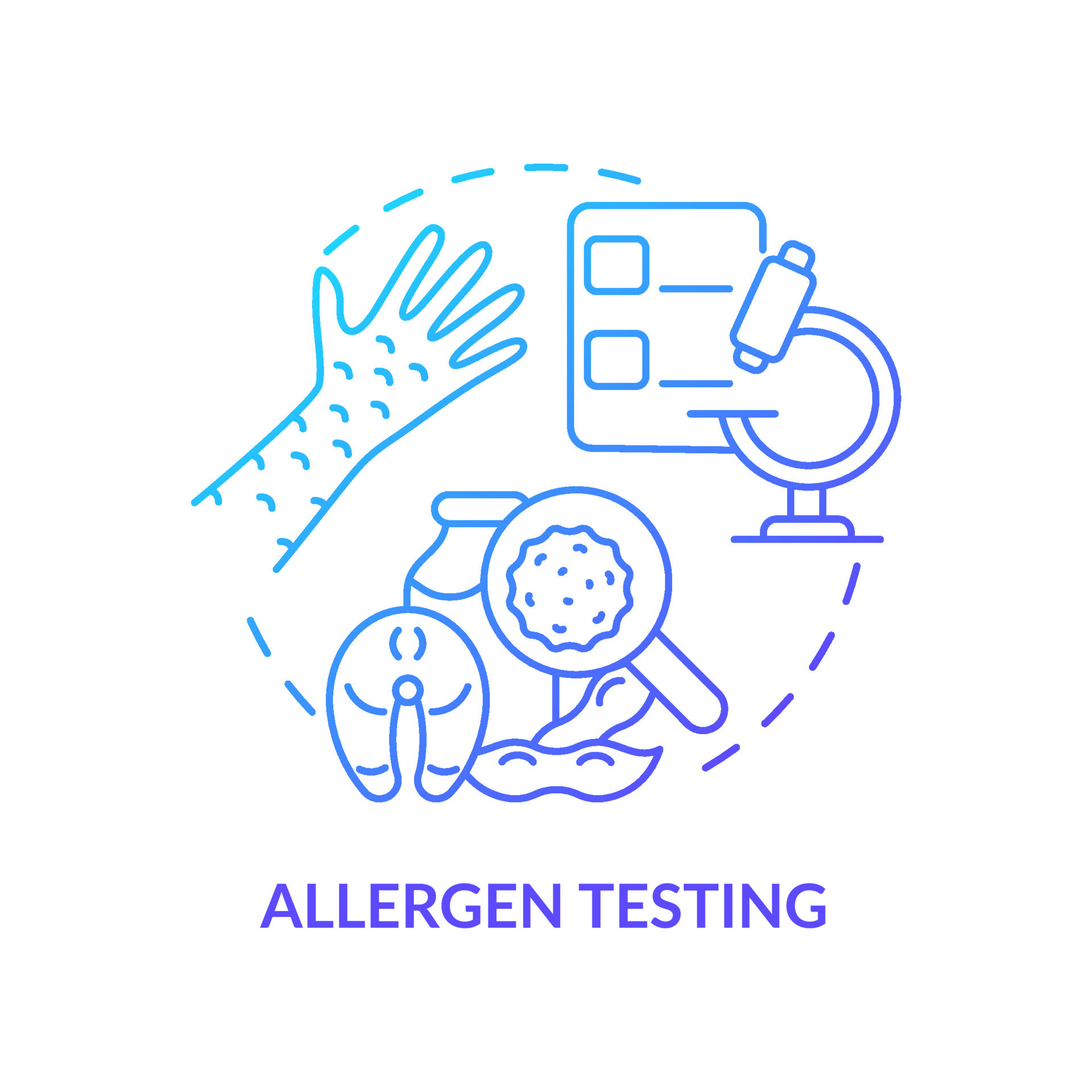 Allergen Testing Blue Gradient Concept Icon Analysis Service Abstract