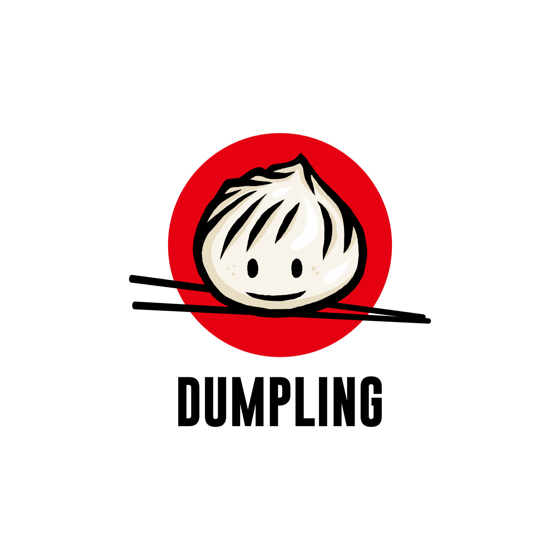 Cute Cartoon Dim Sum Doodle Drawing Traditional Chinese Dumplings With