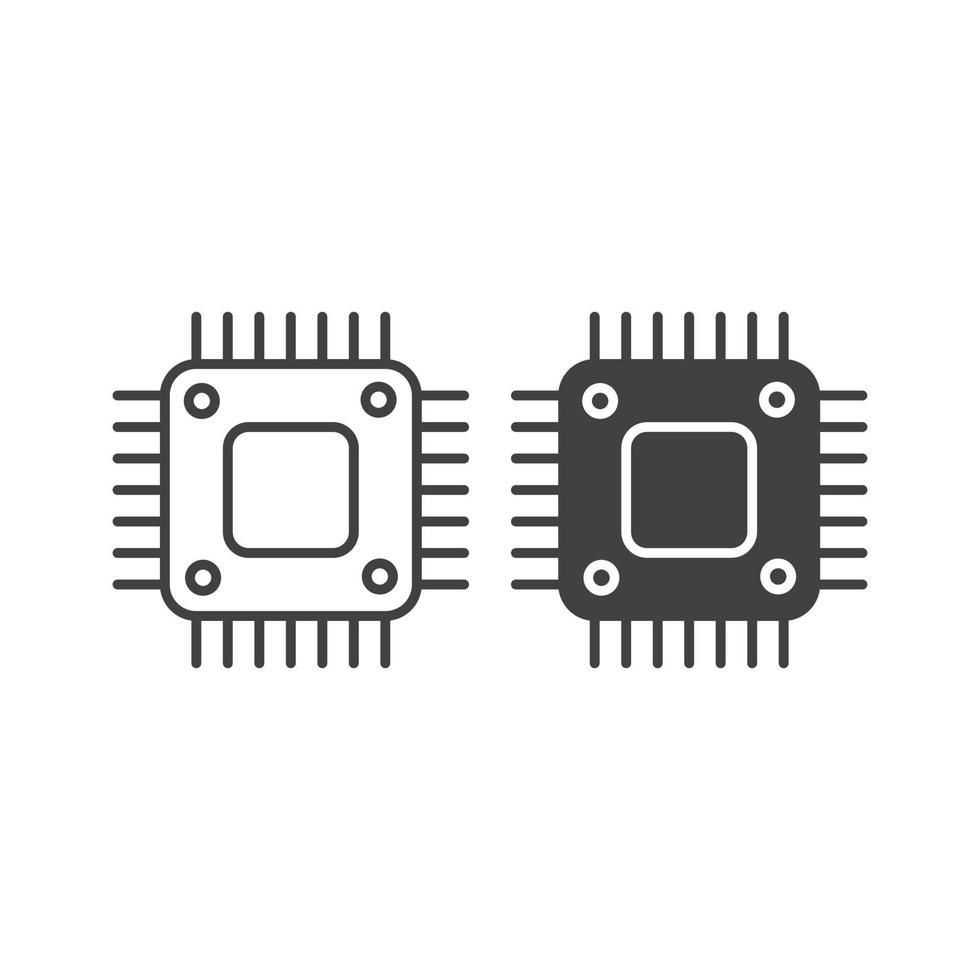 Processor chip, circuit. Vector icon template 7381671 Vector Art at ...