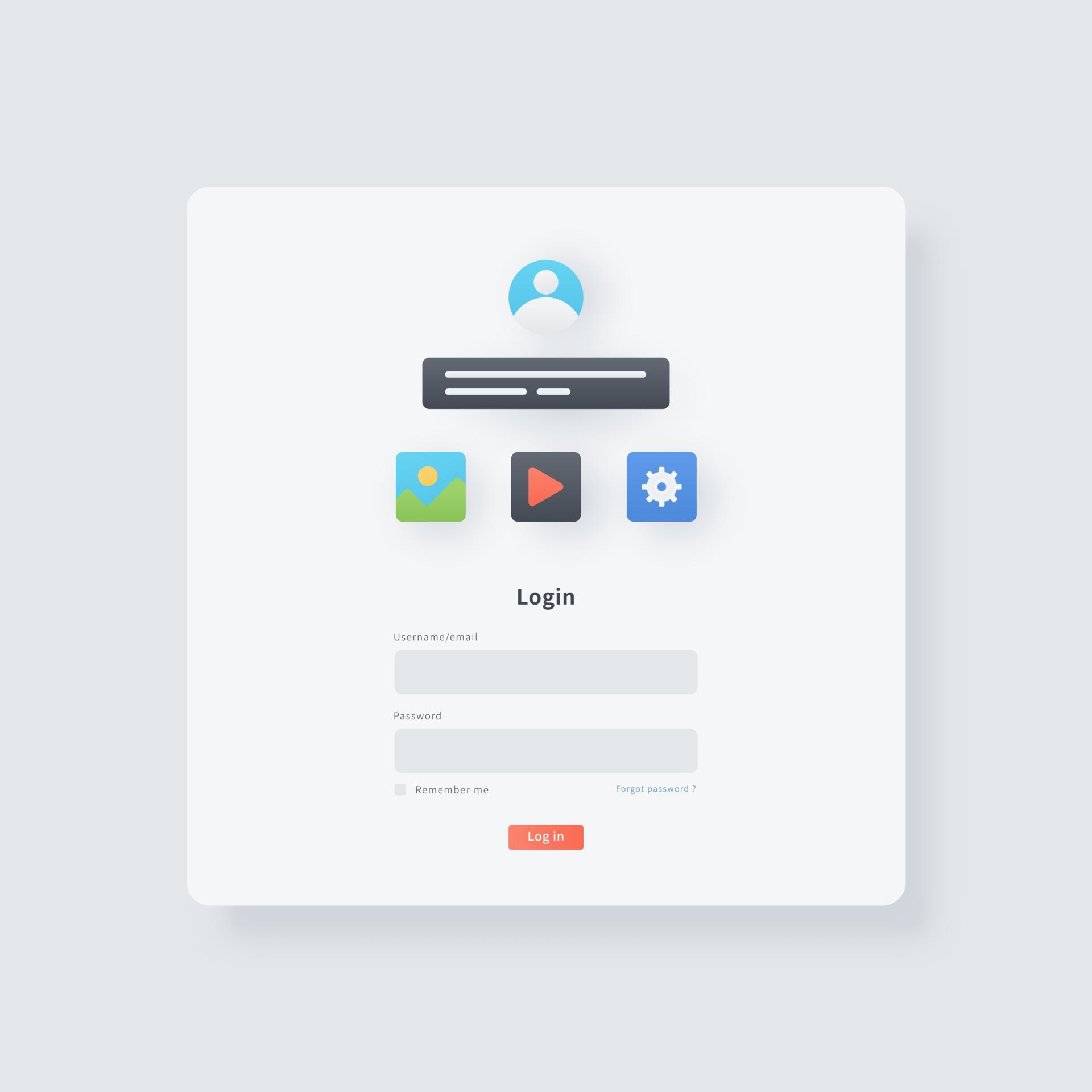 Web page interface design. Web design and web development concept. User ...