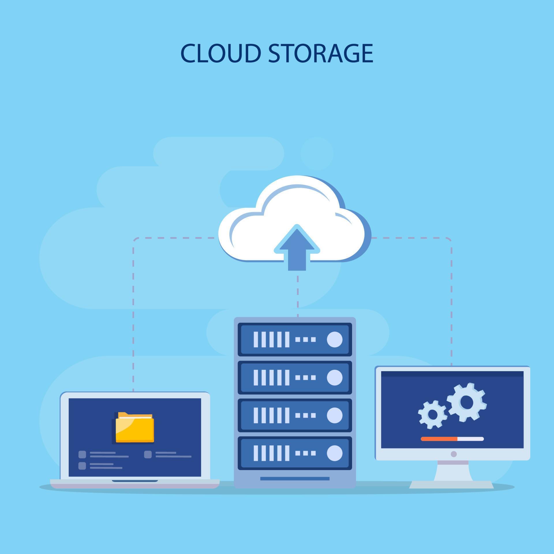 Data center. Hosting, cloud storage, server storage. Big data. flat ...