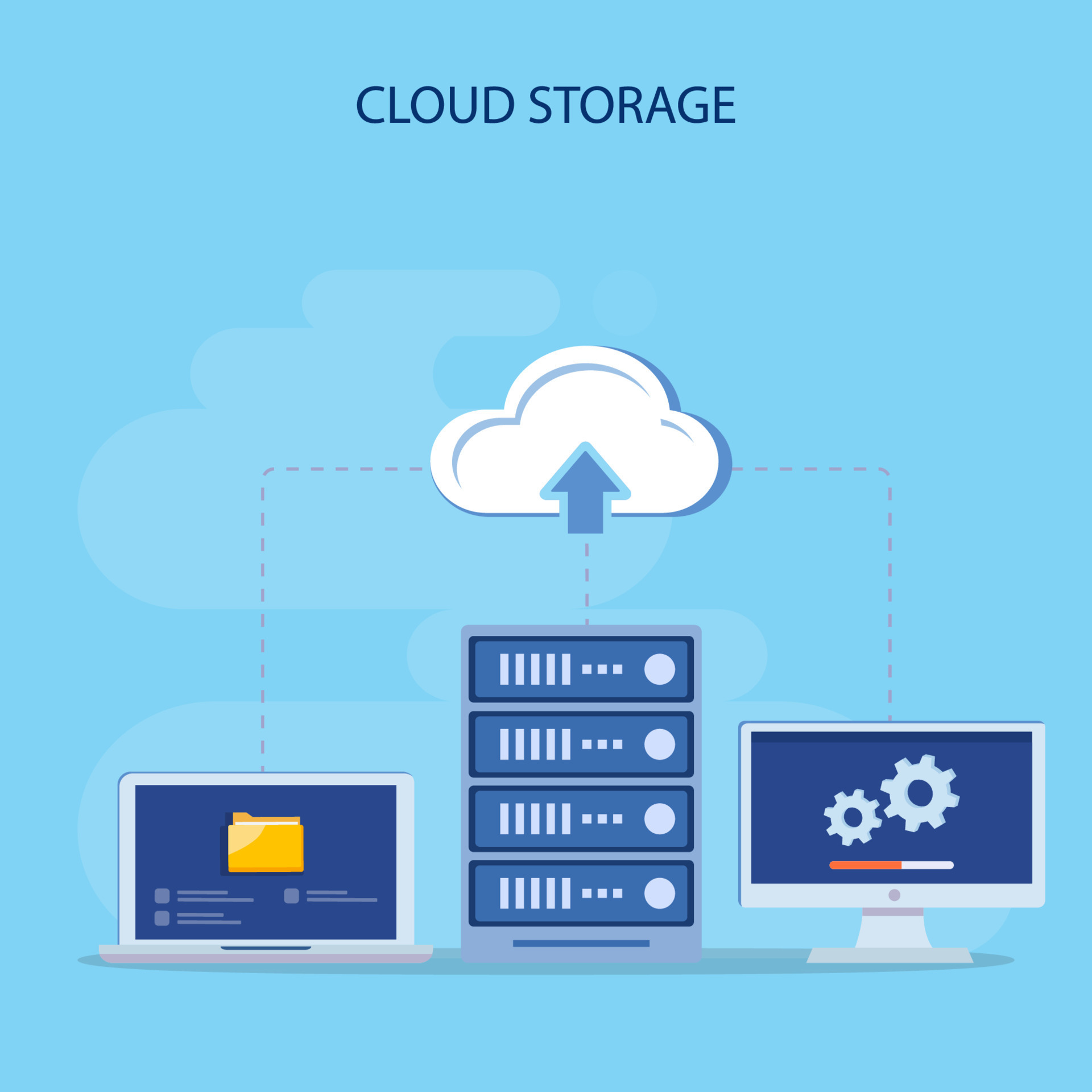 Data Center Hosting Cloud Storage Server Storage Big Data Flat Vector 7383050 Vector Art At