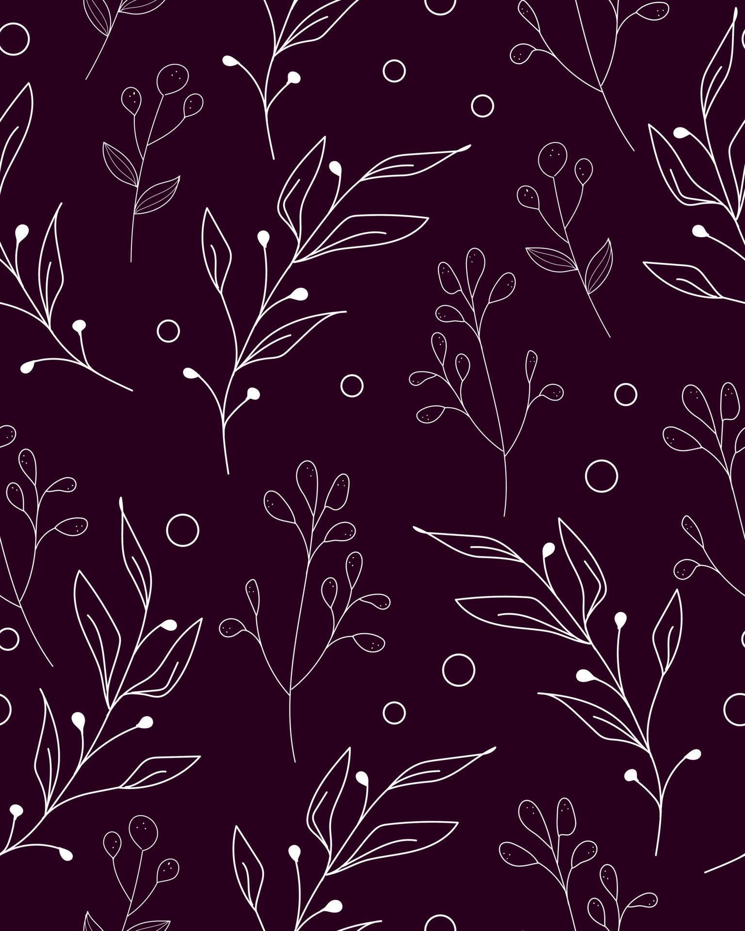 Botanic pattern with line art 7383689 Vector Art at Vecteezy