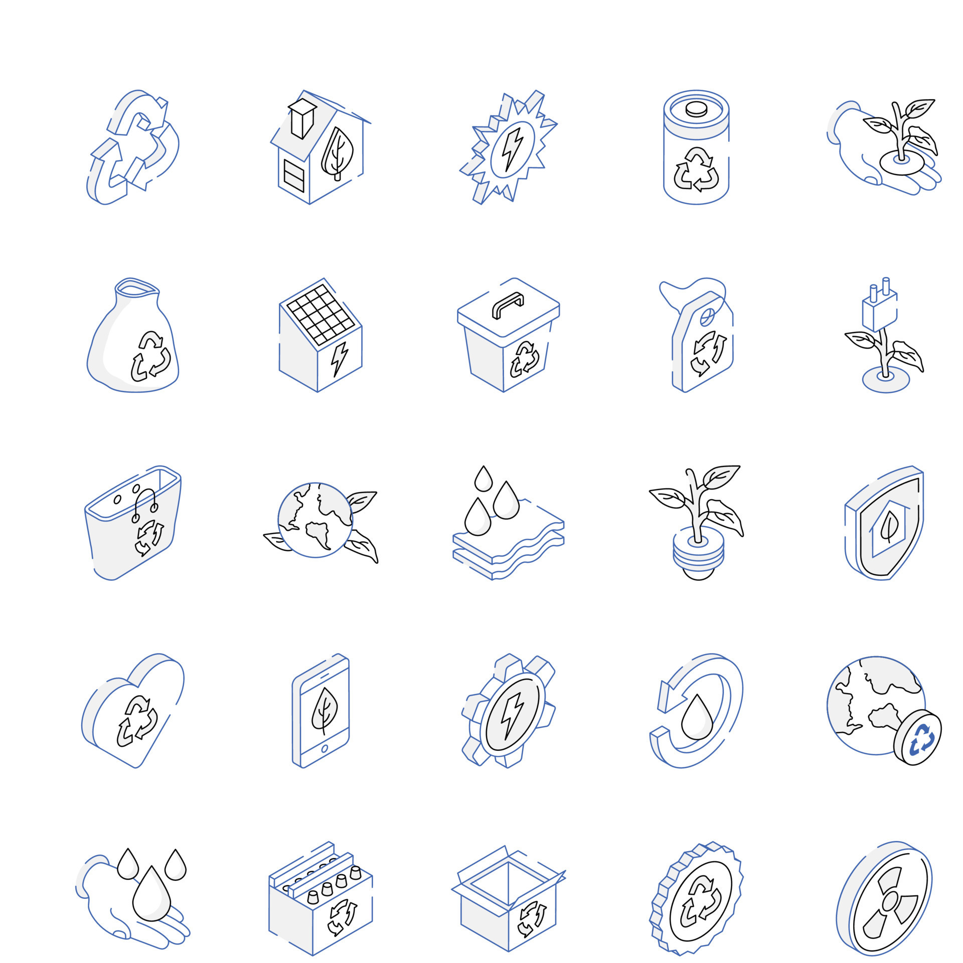 Pack of Eco Recycling Isometric Icons 7383950 Vector Art at Vecteezy