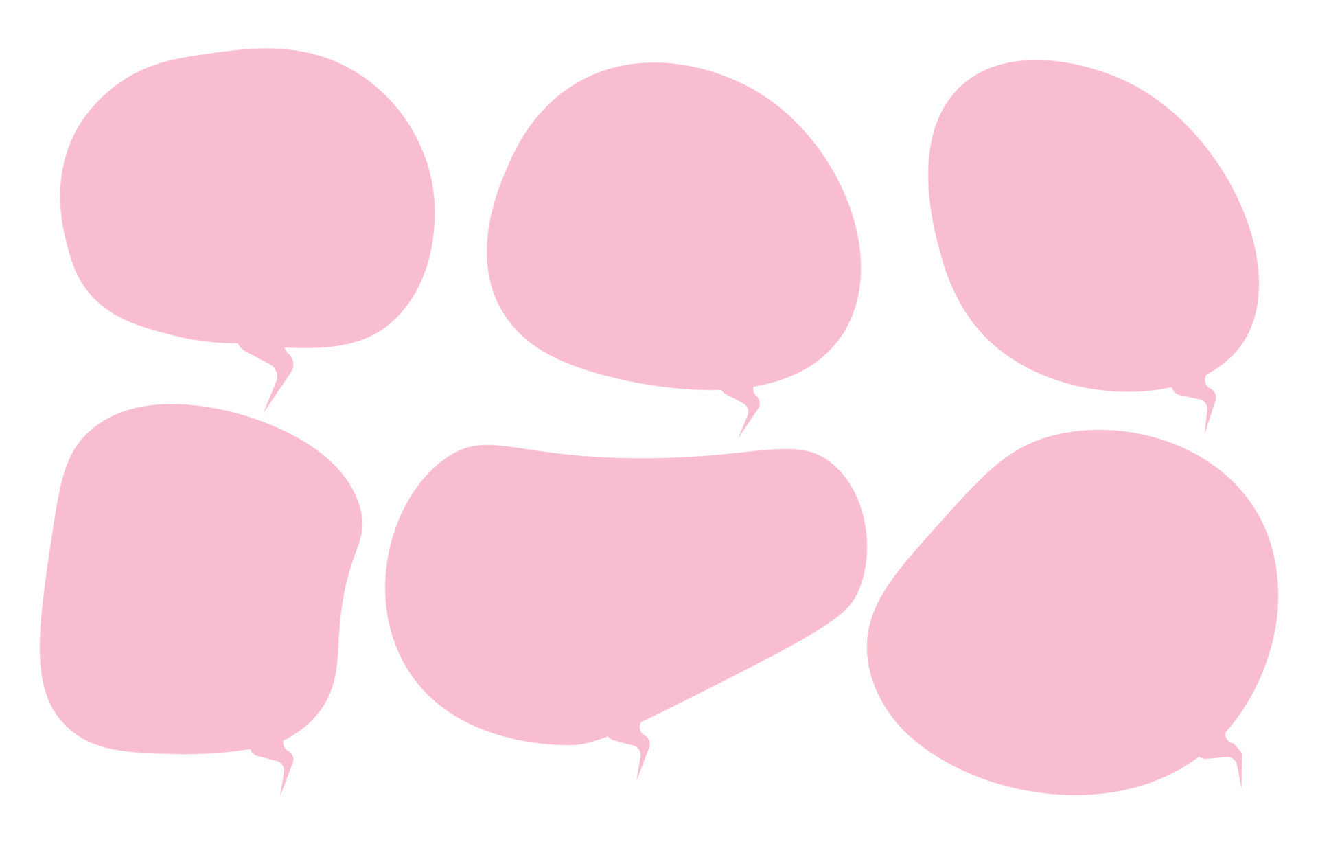 Set Pink Speech Bubbles On White Background Chat Box Or Chat Vector