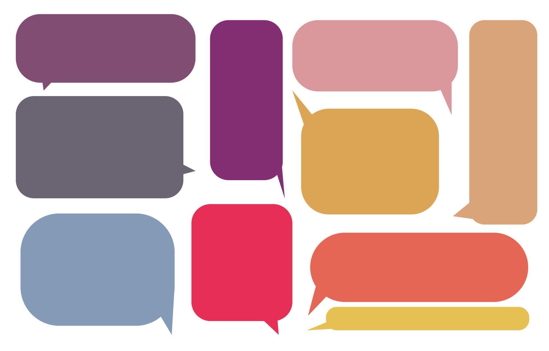 Set speech bubbles on white background. chat box or chat vector square ...