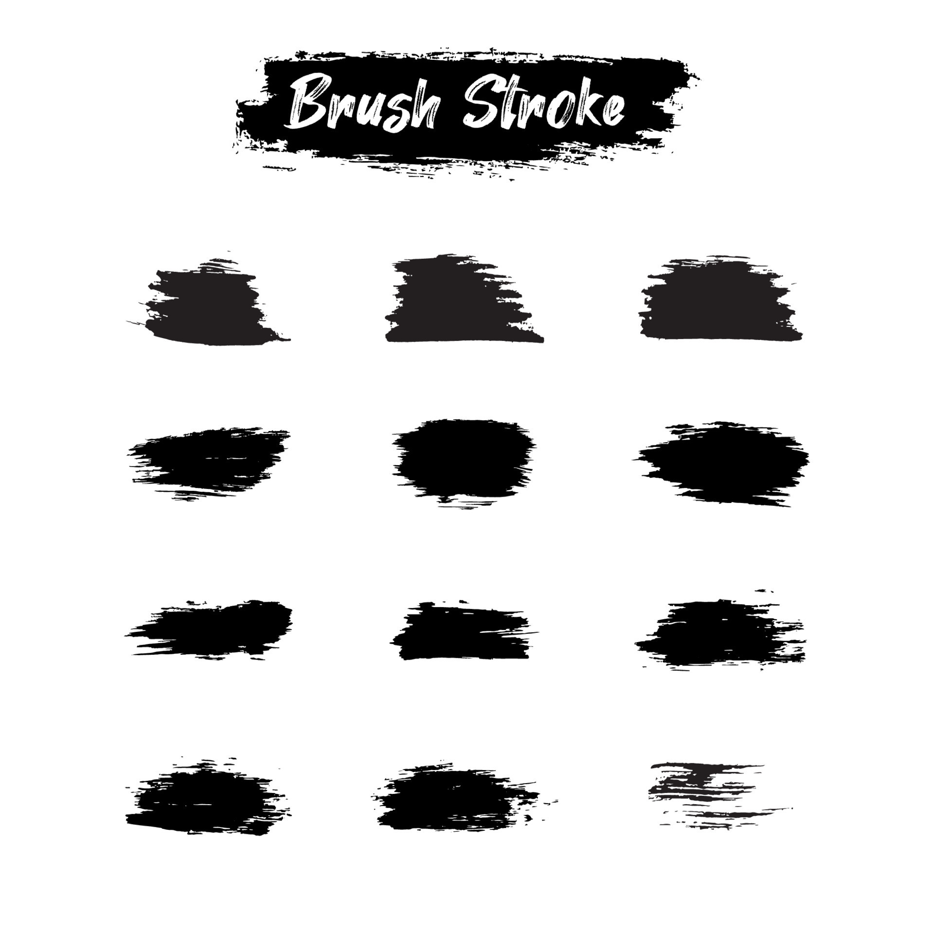 Brush stroke bundles. Vector brush set. Text box frames and grunge ...