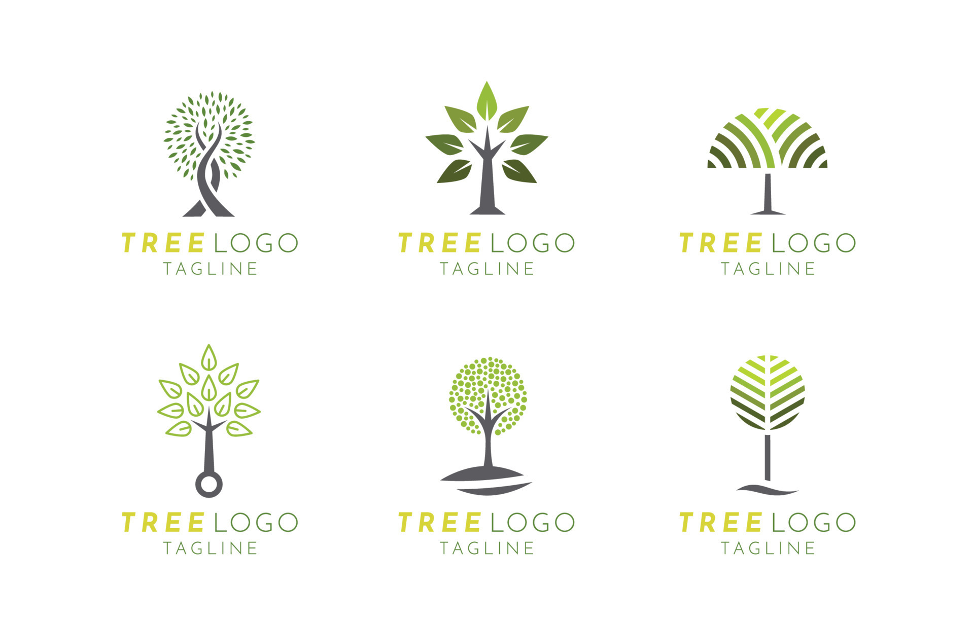 Tree Logo Template Pack 7385071 Vector Art at Vecteezy